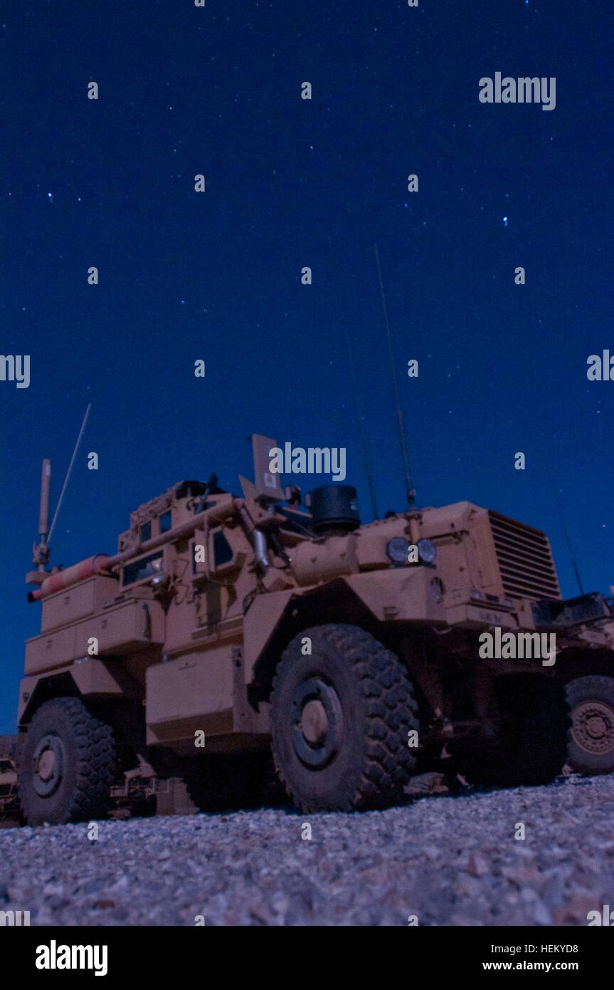 A mine resistant ambush protected vehicle belonging to a Task Force ...