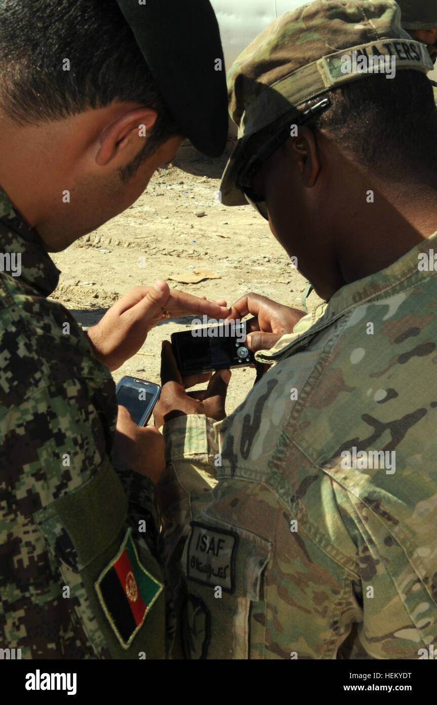 Afghan National Army and U.S. Army soldiers conduct route clearance and ...