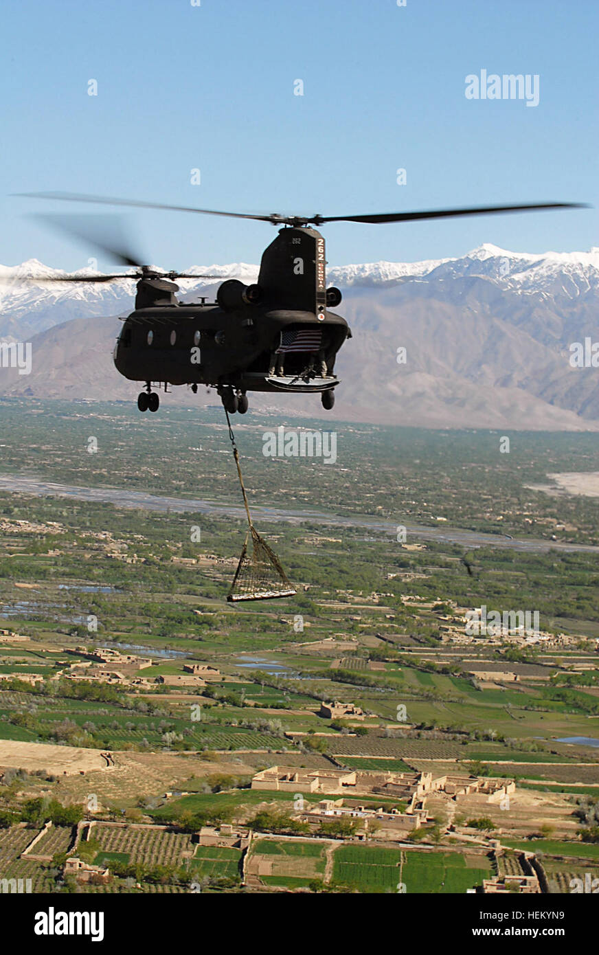 BAGRAM AIRFIELD, Afghanistan —A CH-47 Chinook helicopter flown by aviators from Task Force ...
