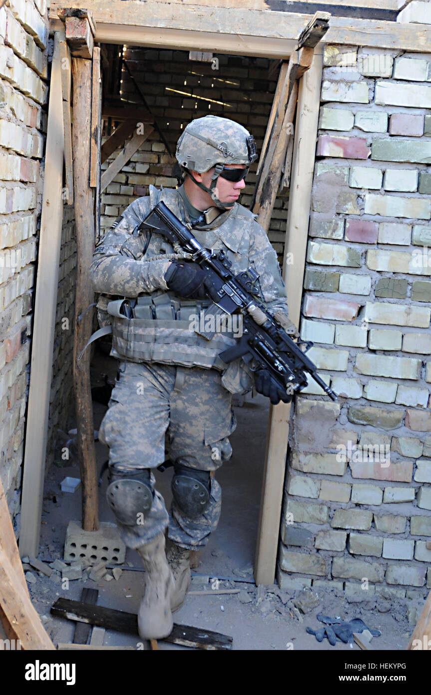 A paratrooper with B Company, 2nd Battalion, 325th Airborne Infantry ...