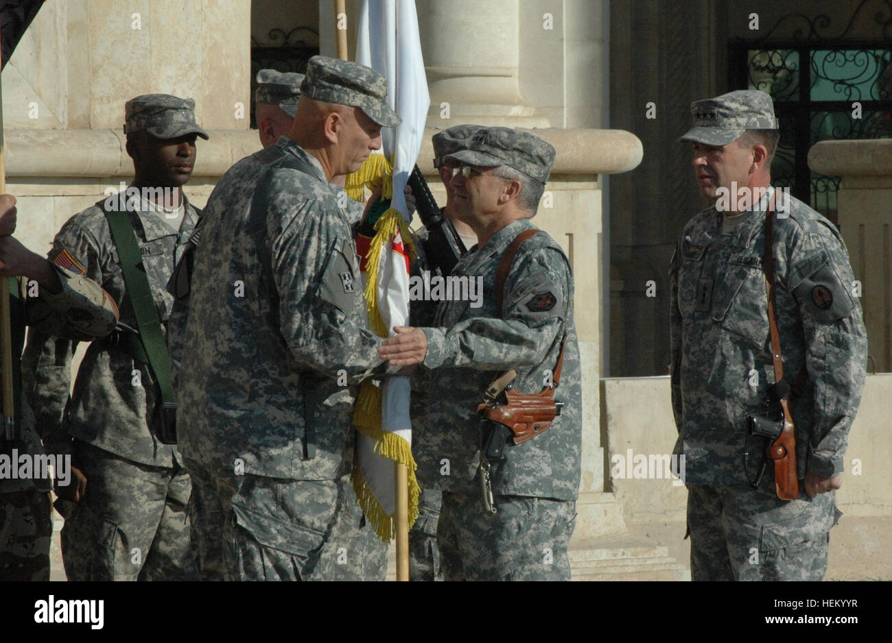 CAMP VICTORY, Iraq – (From right) as Lt. Gen. Peter Chiarelli, V Corps ...
