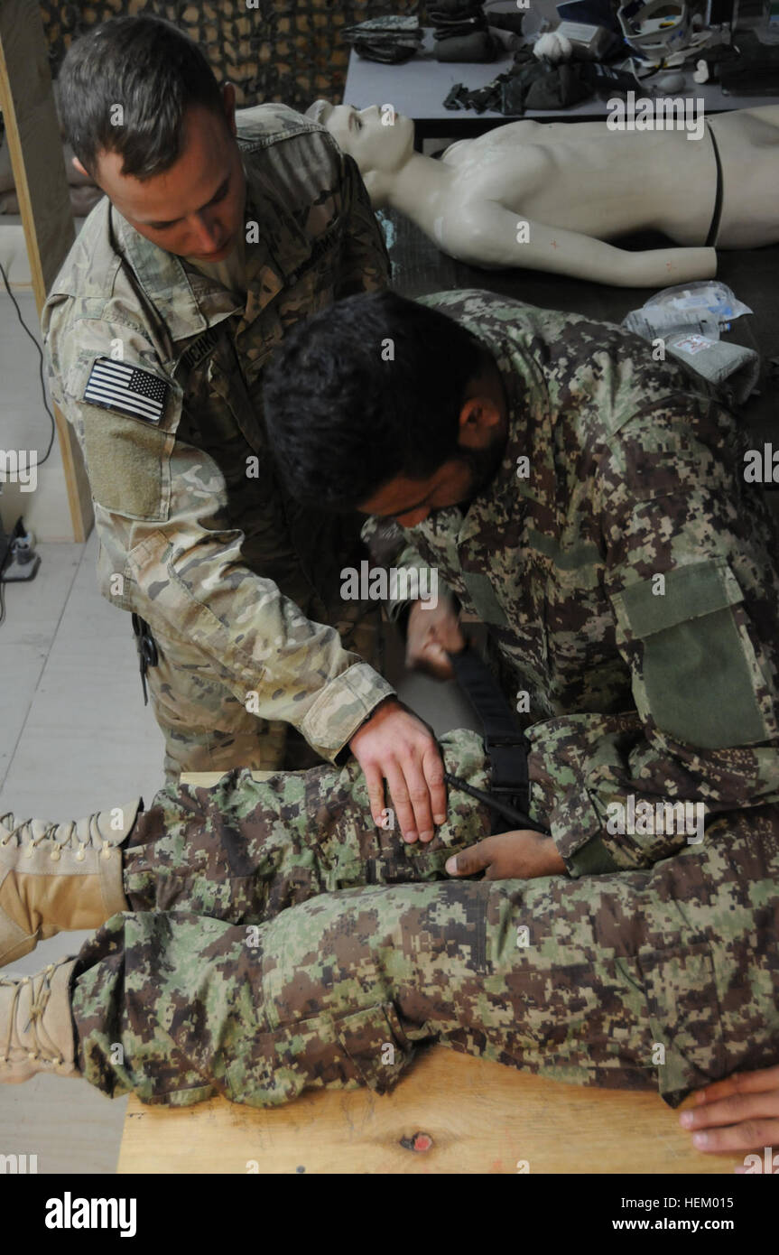 U.S. Army Sgt. Nigal Buchko, medic with Company C, 125th Brigade ...