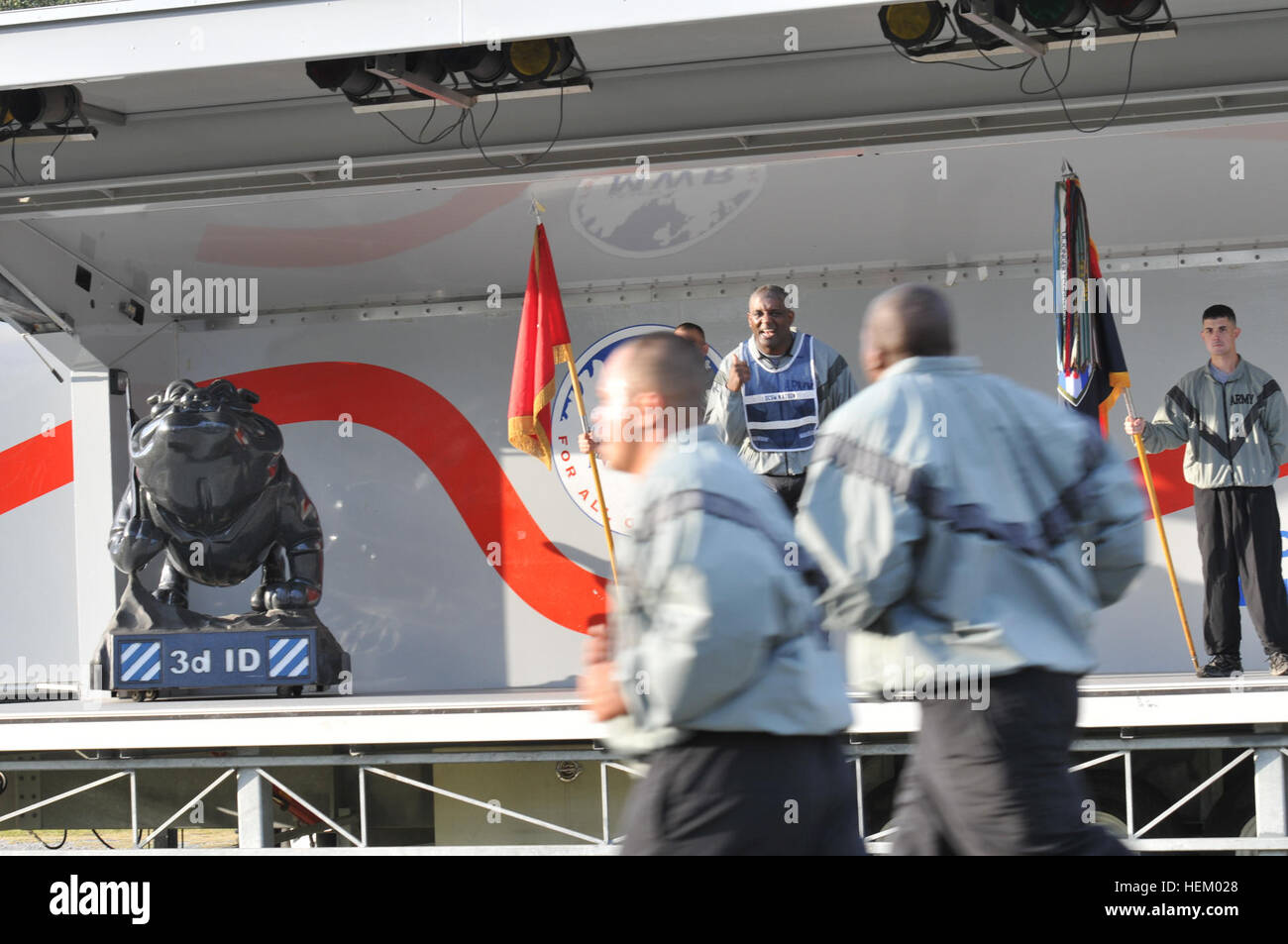 Third Infantry Division Command Sgt. Maj. Edd Watson (center ...