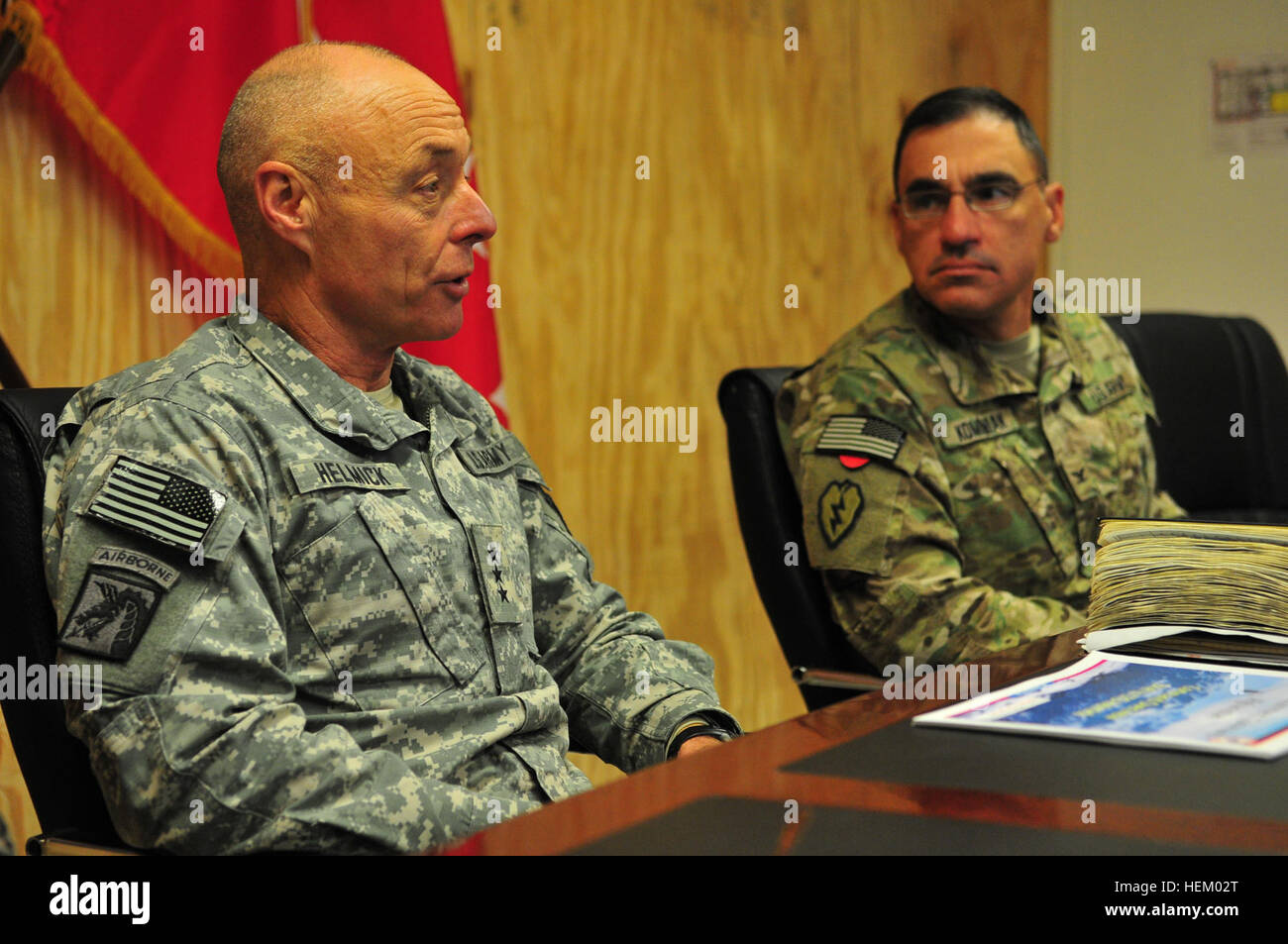 Lt. Gen. Frank Helmick (left), the XVIII Airborne Corp commanding ...