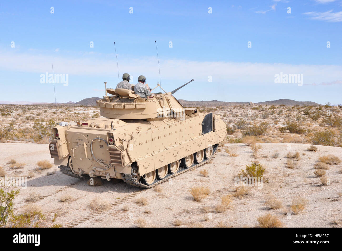 Bradley Fighting Vehicles belonging to the 1st Battalion, 185th Armor ...