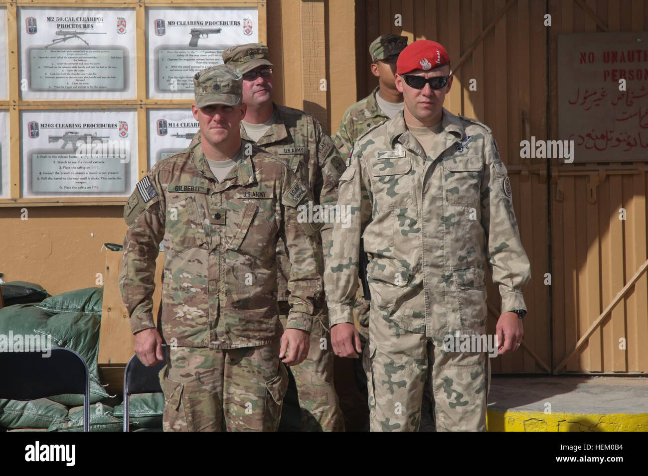 U.S. Army Lt. Col. Jayson Gilberti (left), of Task Force Gila, 9th ...