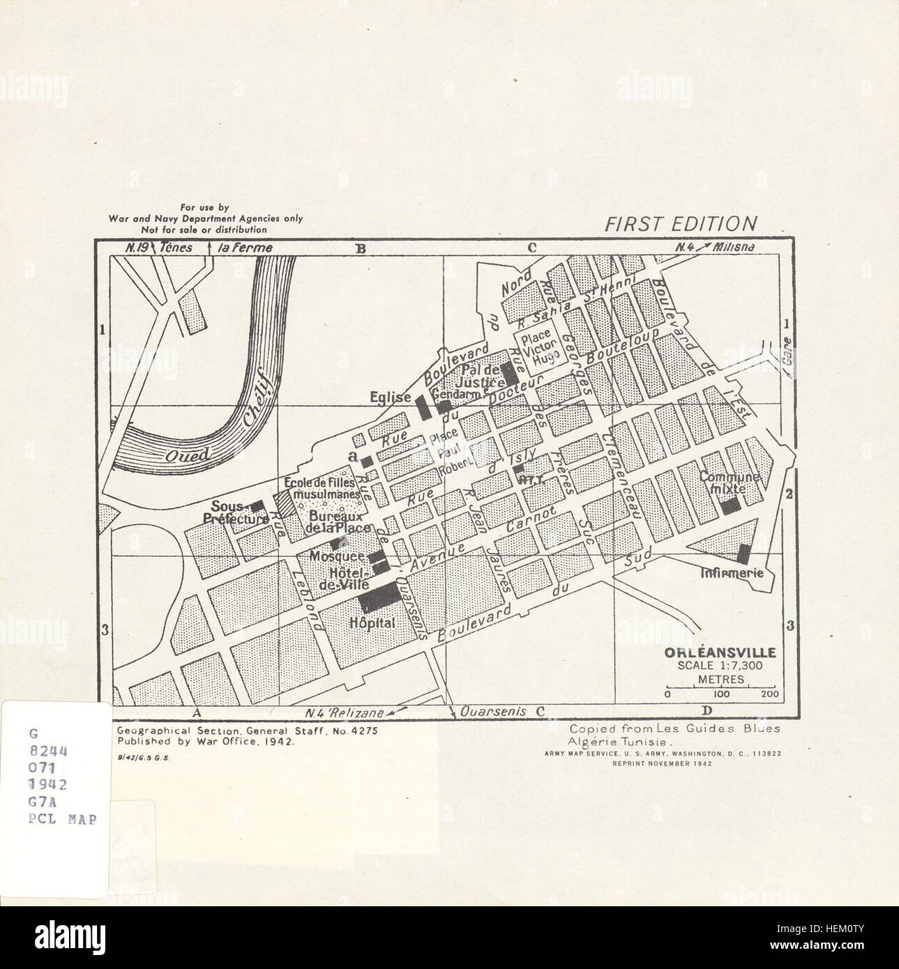 Orl%%%%%%%%C3%%%%%%%%A9ansville 1942 US Army Map Stock Photo - Alamy