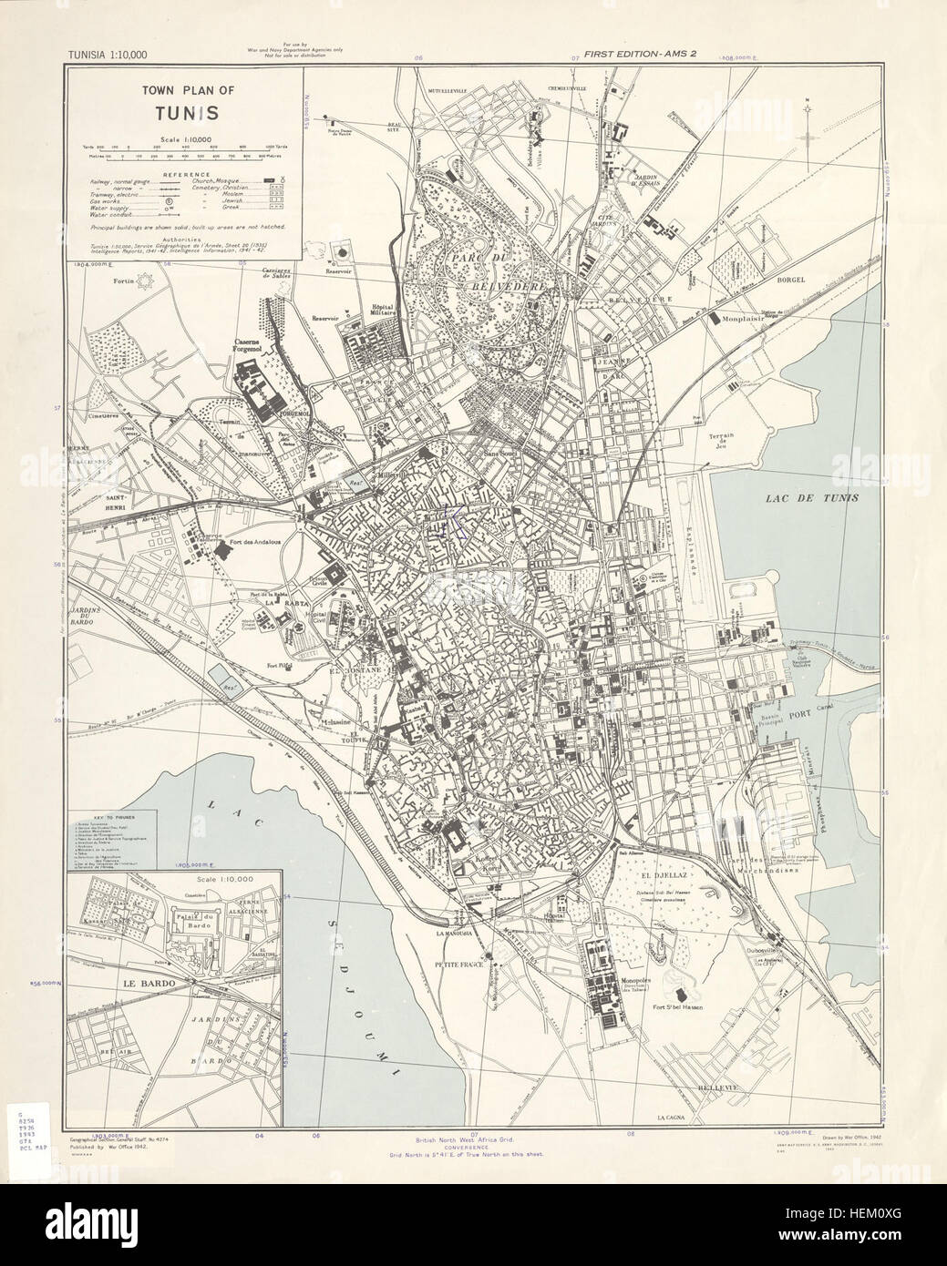 Tunis 1942 US Army Map Stock Photo - Alamy