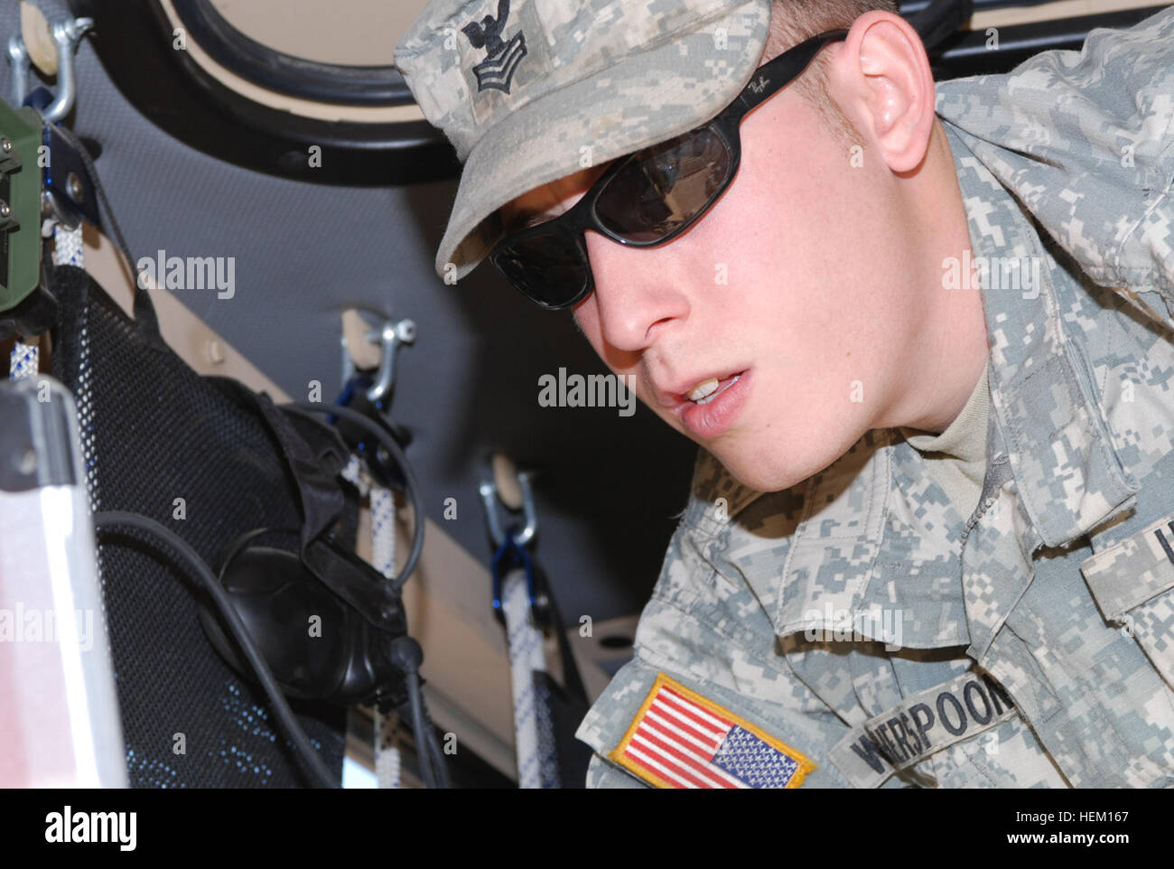 A Navy electronic warfare officer assigned to the 3rd Special Troops ...