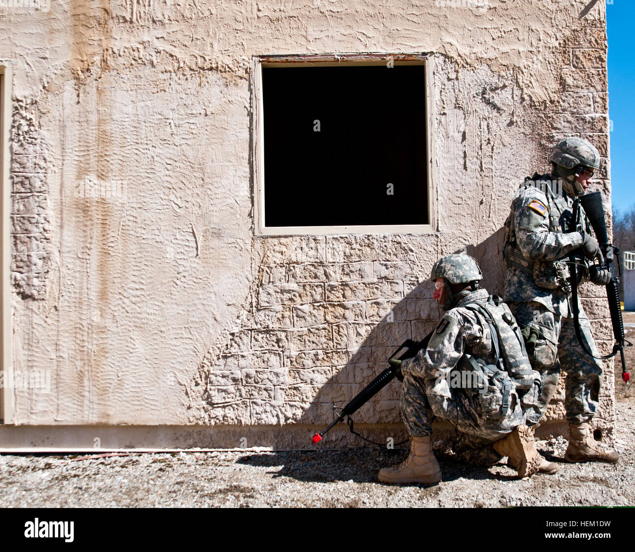 Two U.S. Soldiers provide security during a tactical event of the Best ...
