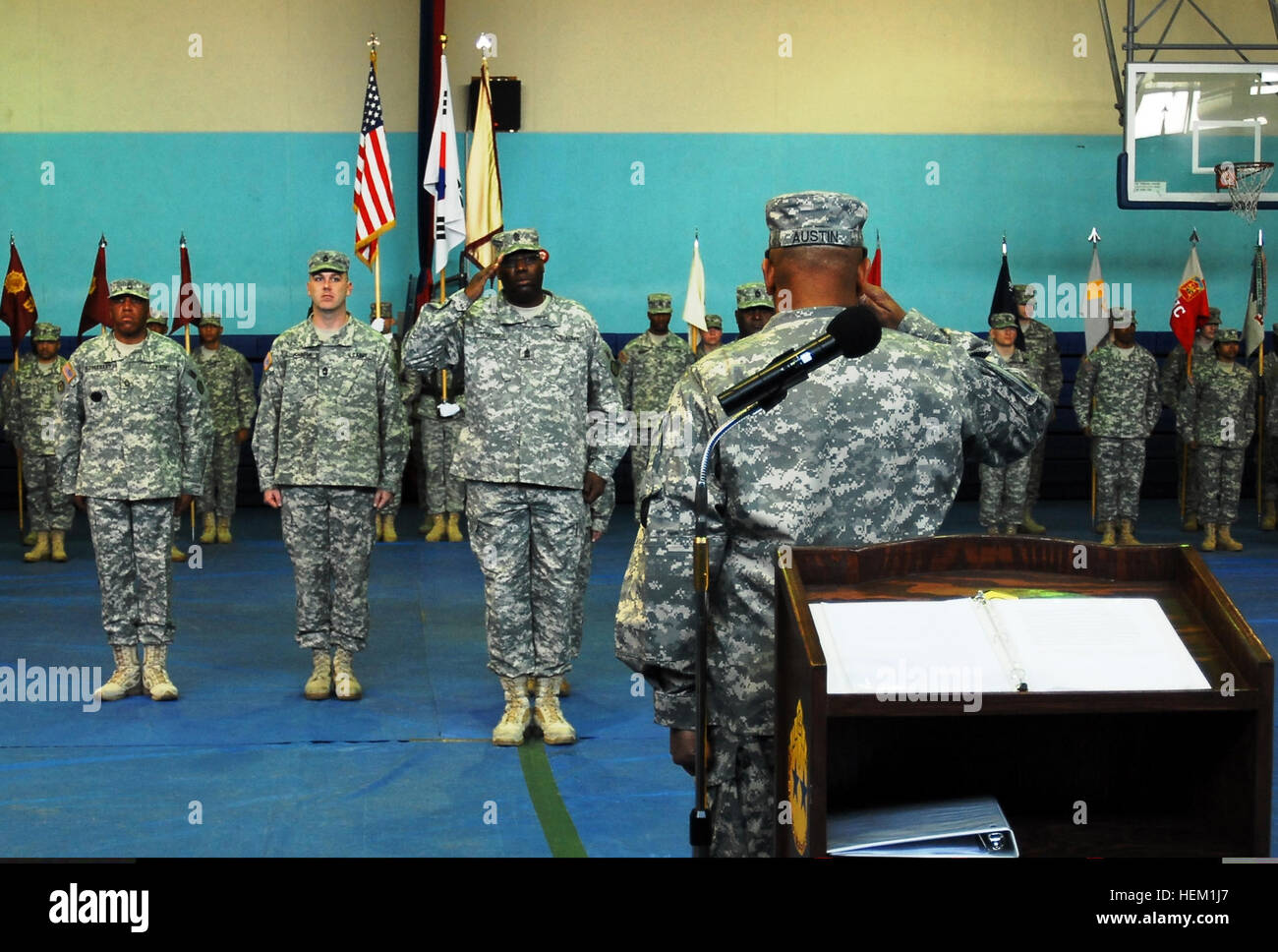U.S. Army Command Sgt. Maj. Robert F. Austin officially assumes the ...
