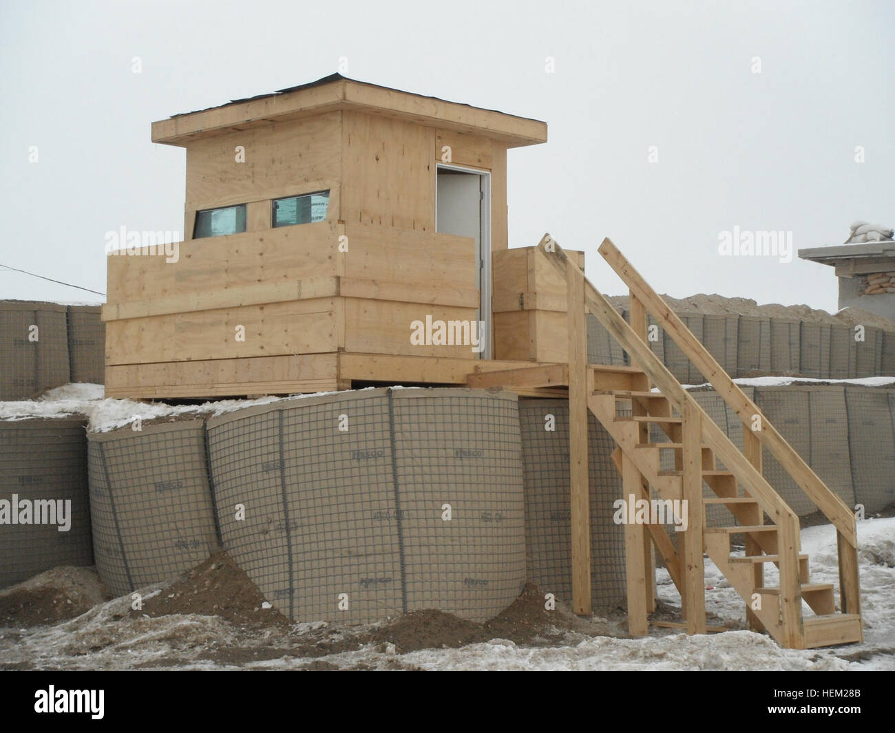 An example of prefabrication; this guard tower was constructed at ...