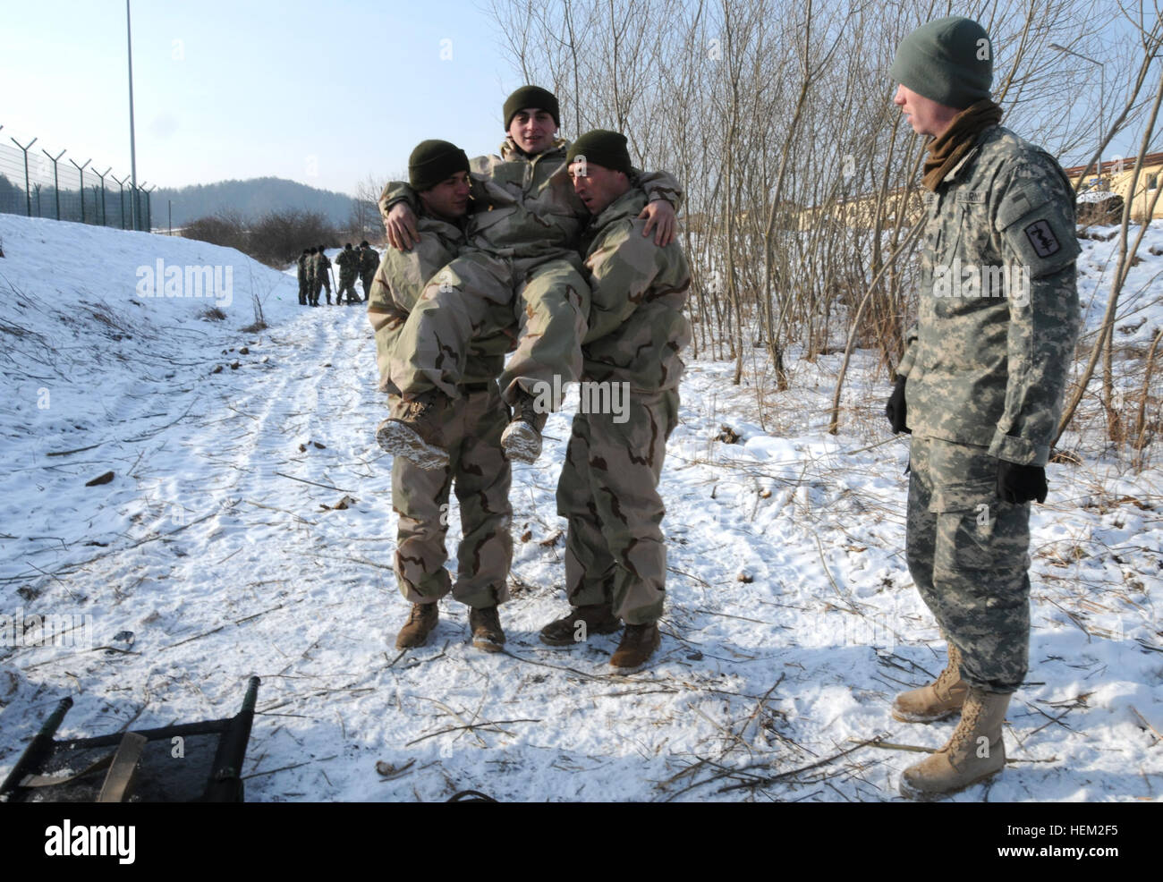 U.S. Army Spc. Spencer Albrect from the 557th Medical Company, 421st ...