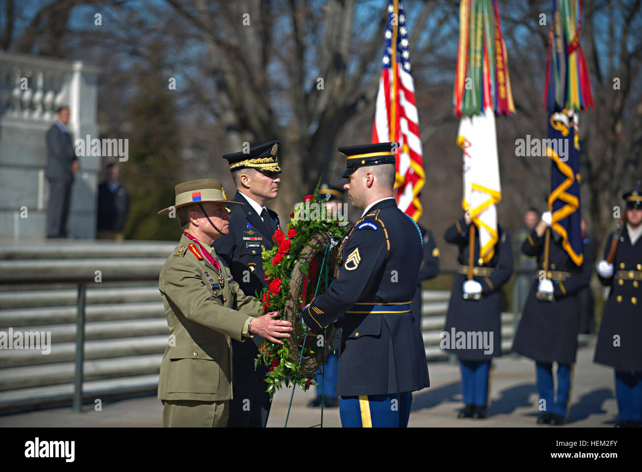 Australian Lt. Gen. David Morrison, Chief of Staff of the Army, lays a ...