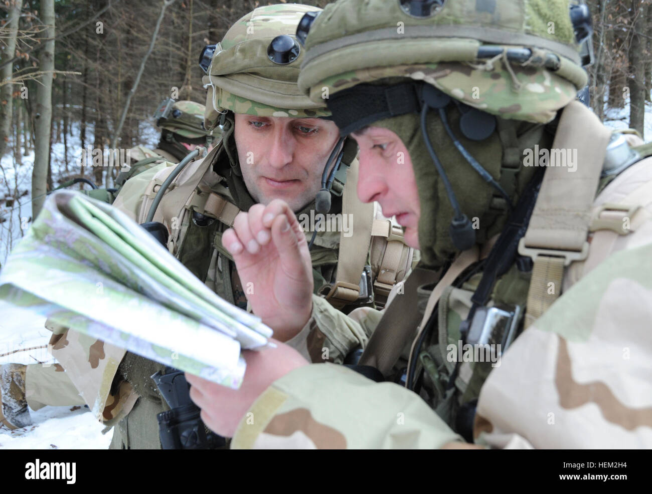 Georgian army soldiers from the scout platoon, 23rd Infantry Battalion ...