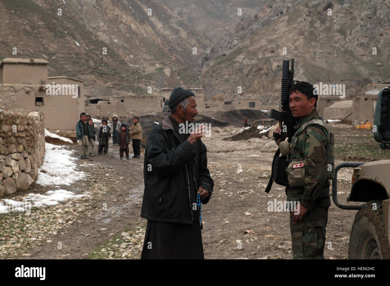 A Commando from the Afghan National Army, 5th Commando Kandak speaks ...