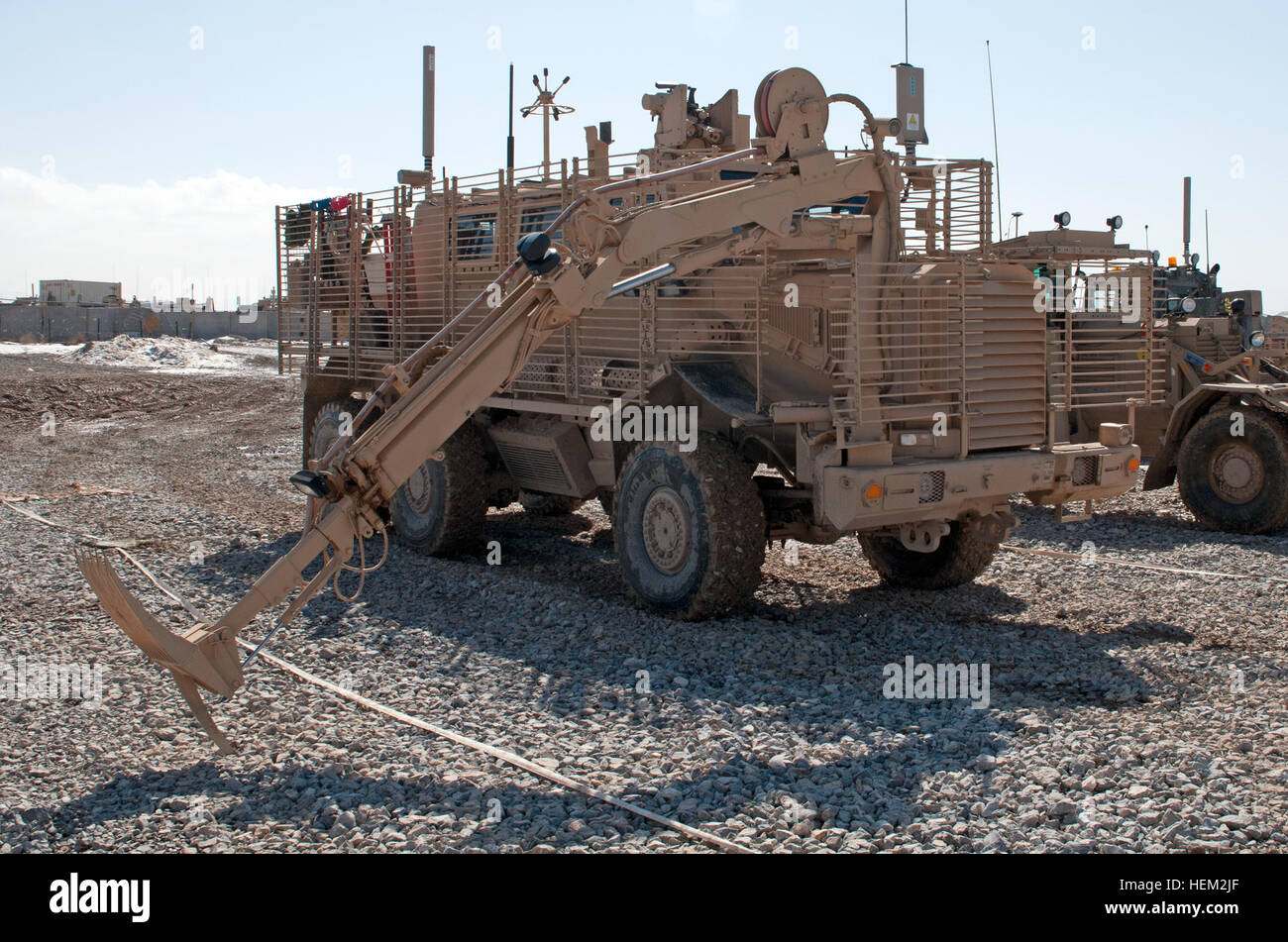 A Buffalo MRAP Clearance Vehicle from the 883rd Engineer Battalion ...