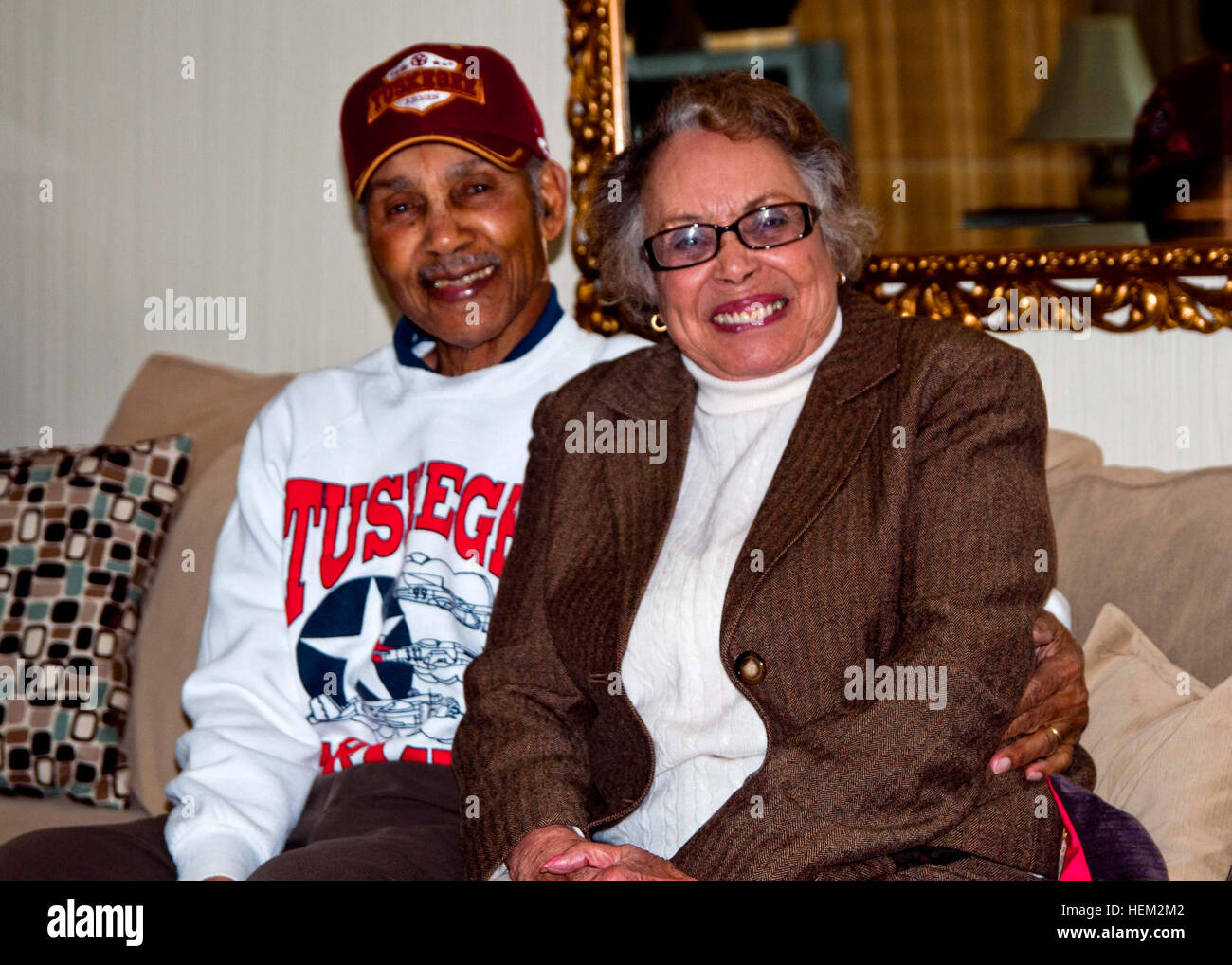Tuskegee Airman, Edward P. Drummond Jr. and his wife, Alberta, enjoy a ...