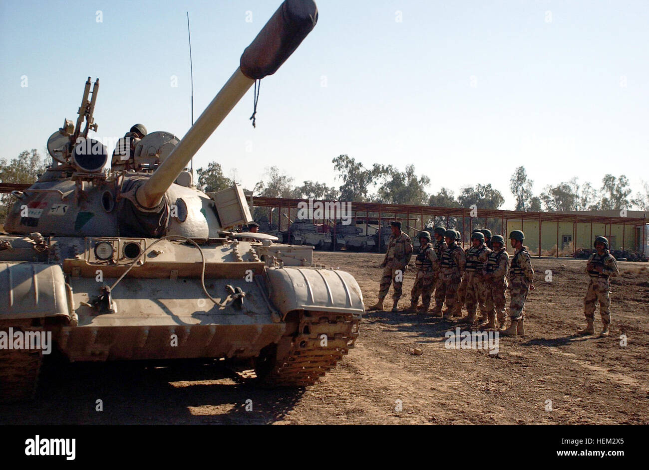 x-default Iraqi T-55 tank at Camp Taji Stock Photo - Alamy