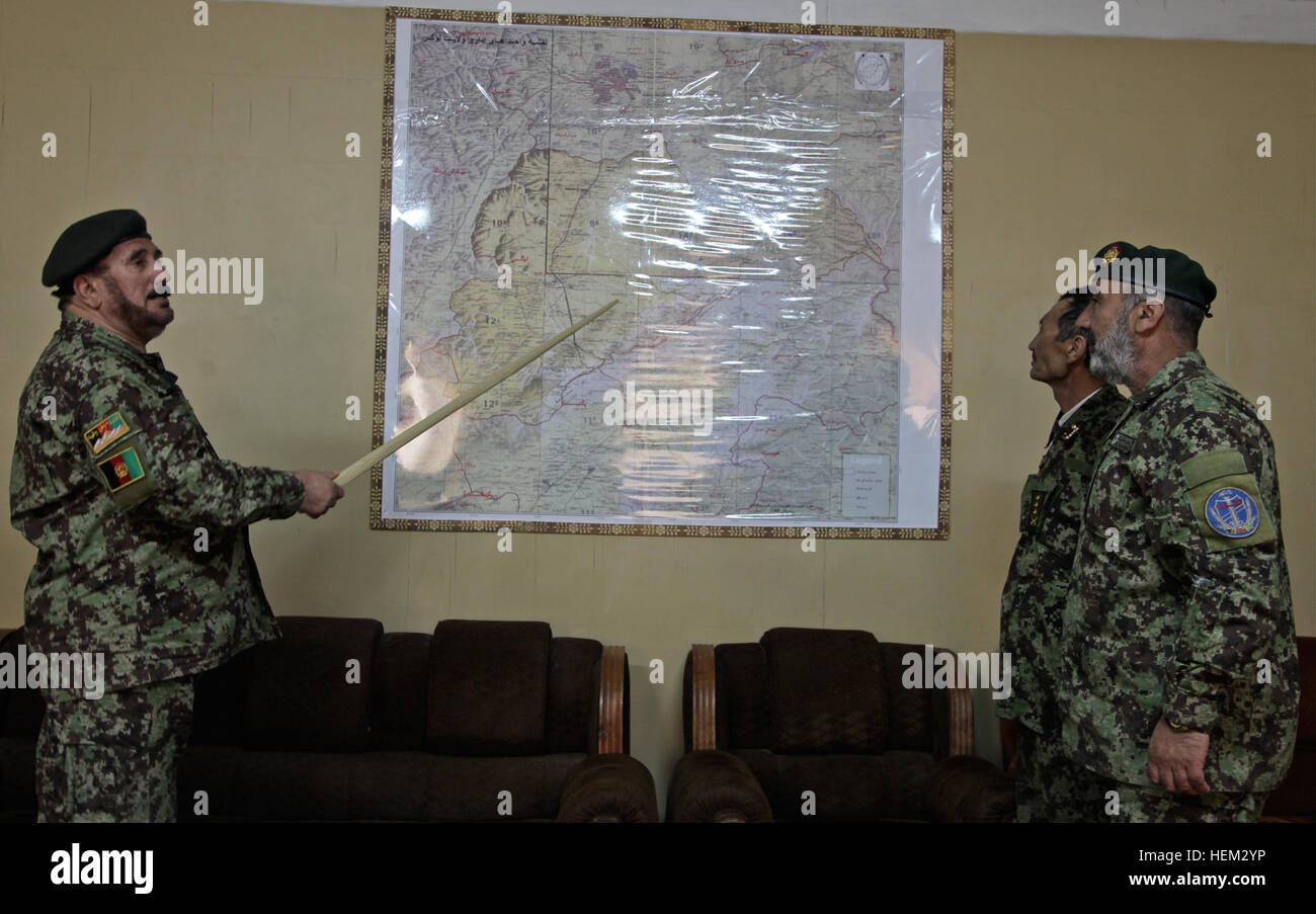 An Afghan National Army officer assigned to 4th Infantry Brigade, 203rd ...