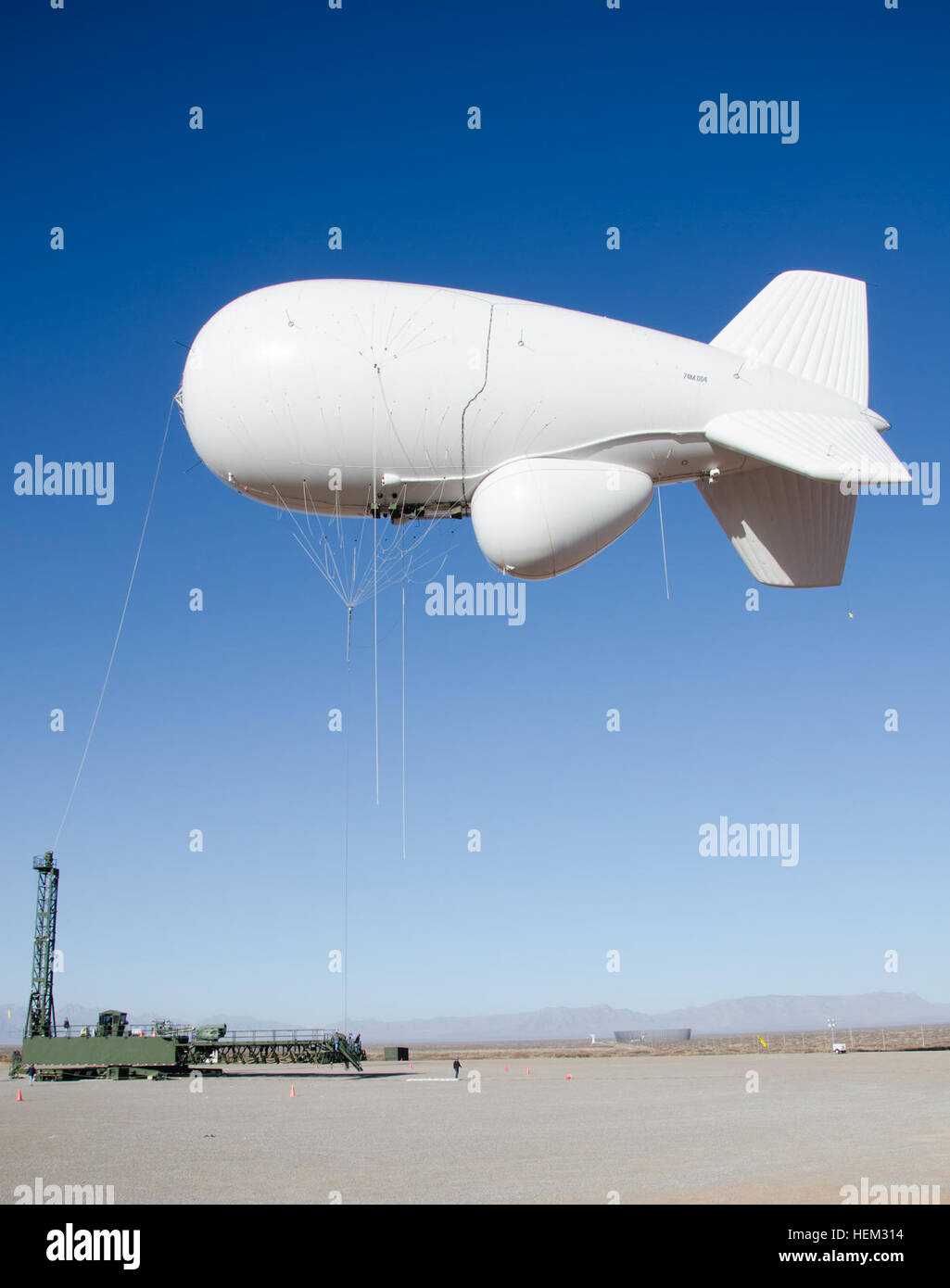 A JLENS aerostat is launched at White Sands Missile Range. The aerostat ...