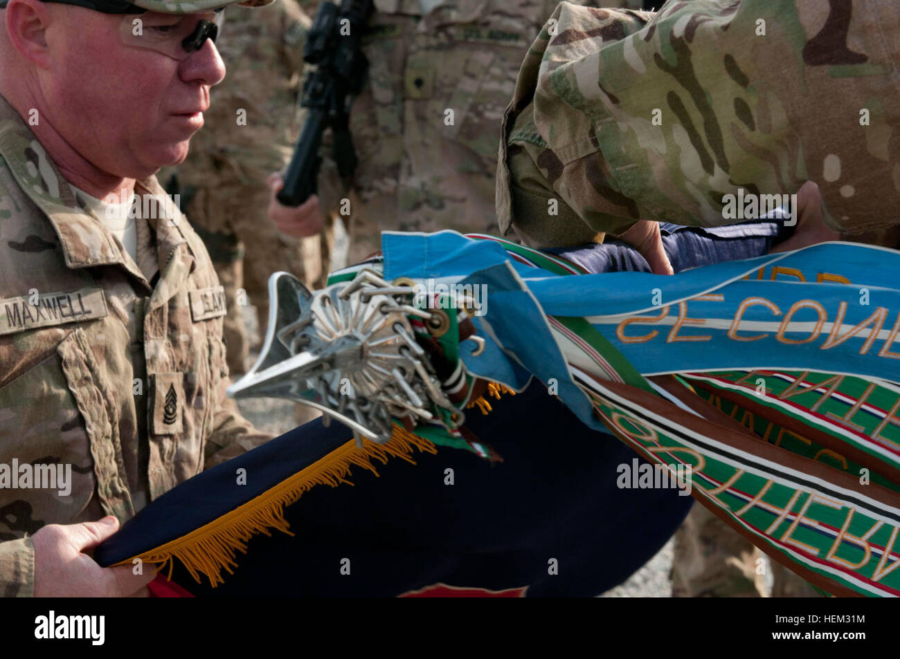 Command Sgt. Maj. Robert Maxwell, Task Force Thunderbird command ...