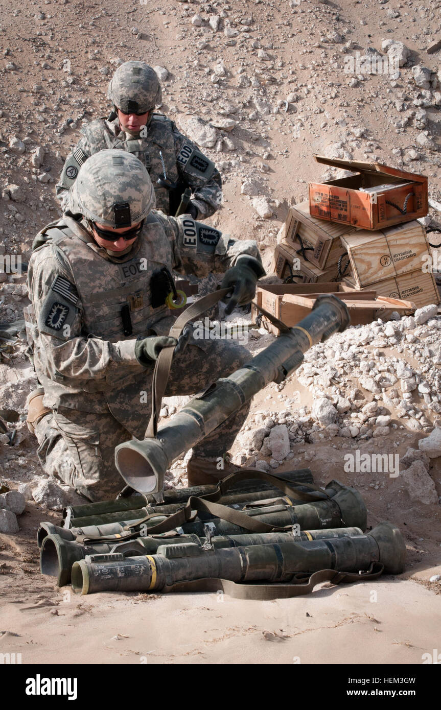 Explosives ordnance technicians with the 788th Ordnance Company ...
