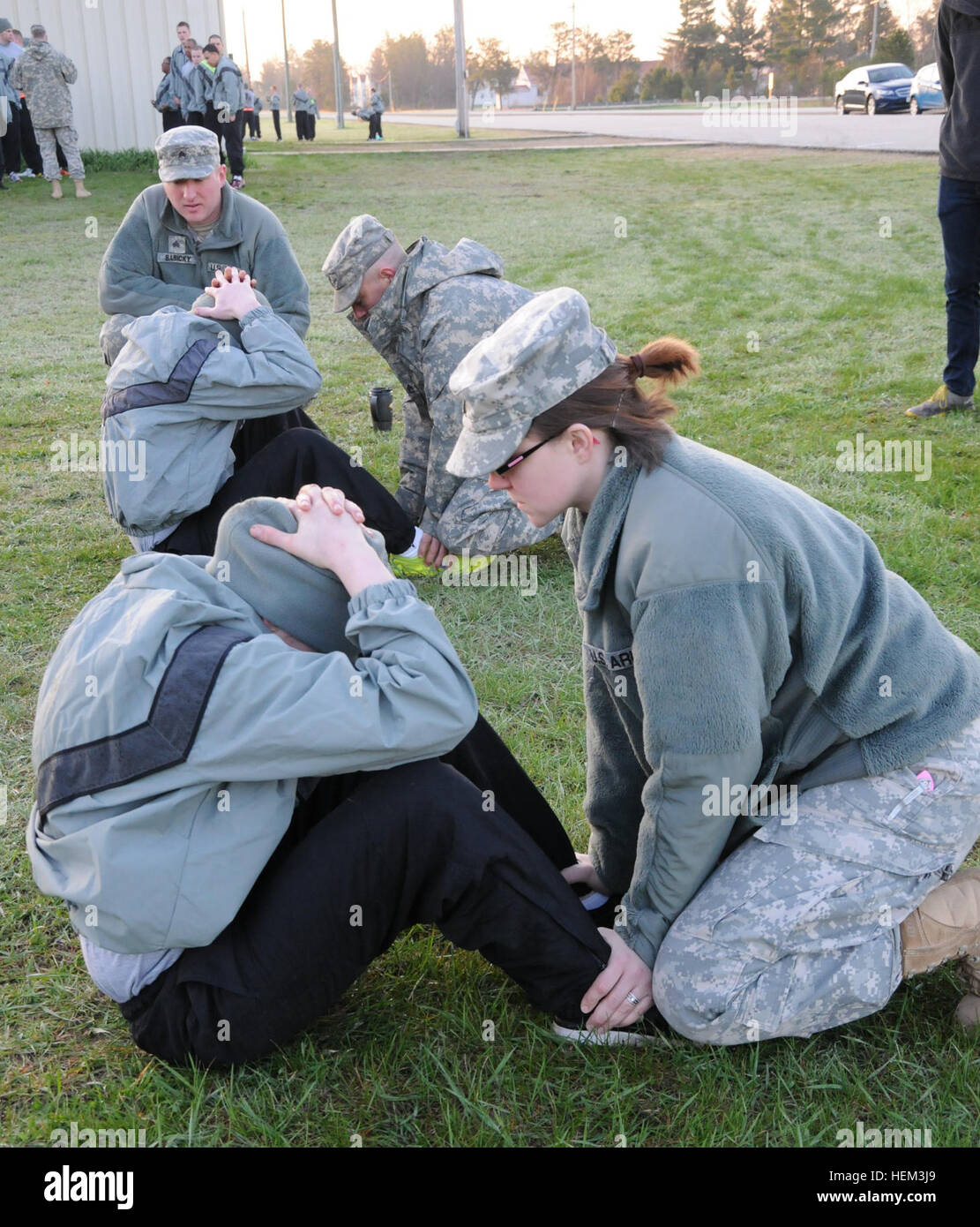 Soldiers of the 388th CBRN Company perform an Army Physical Fitness ...