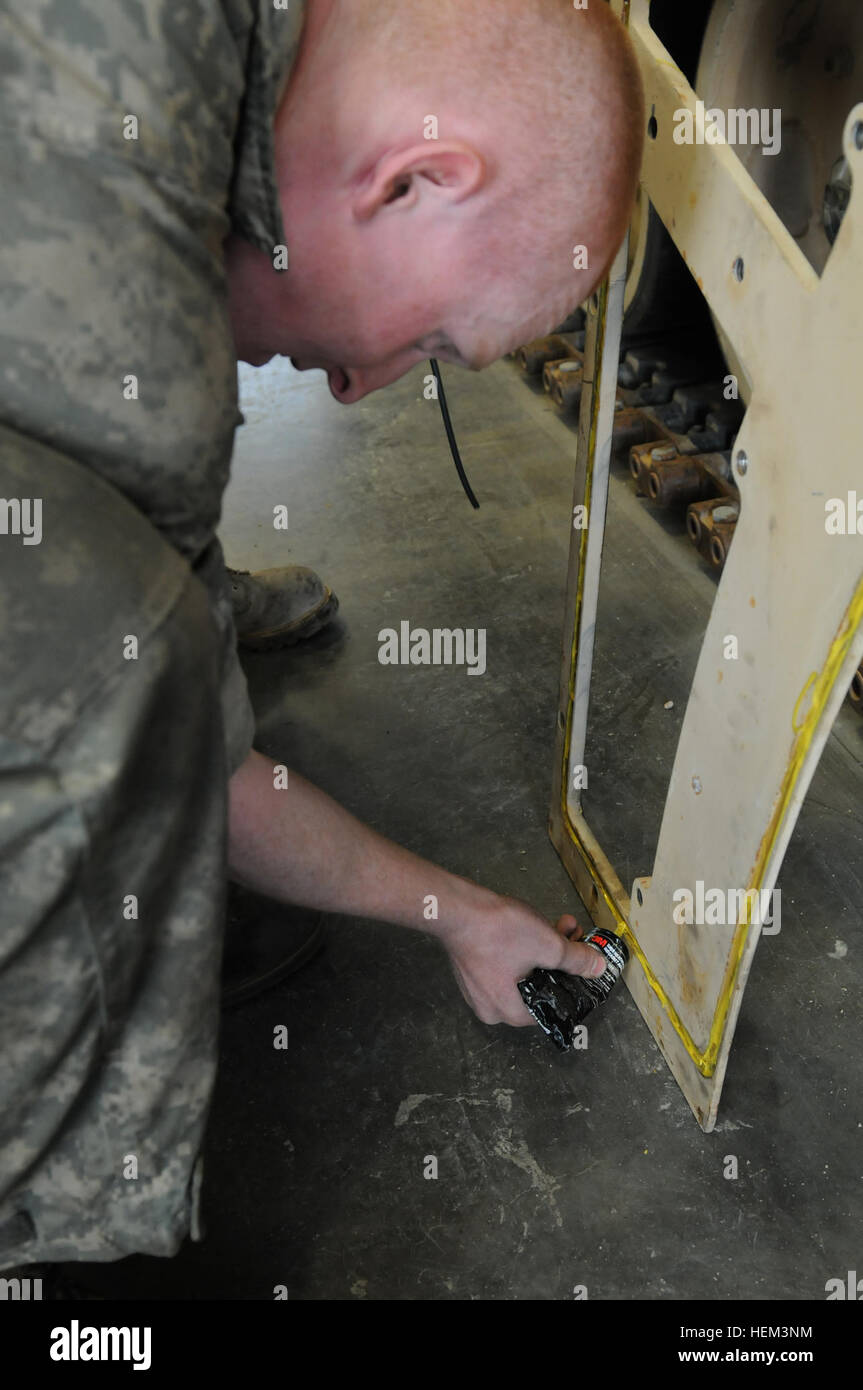 Pfc. Shaun Paxton, M1 Abrams system maintainer, 2nd Brigade Combat Team ...