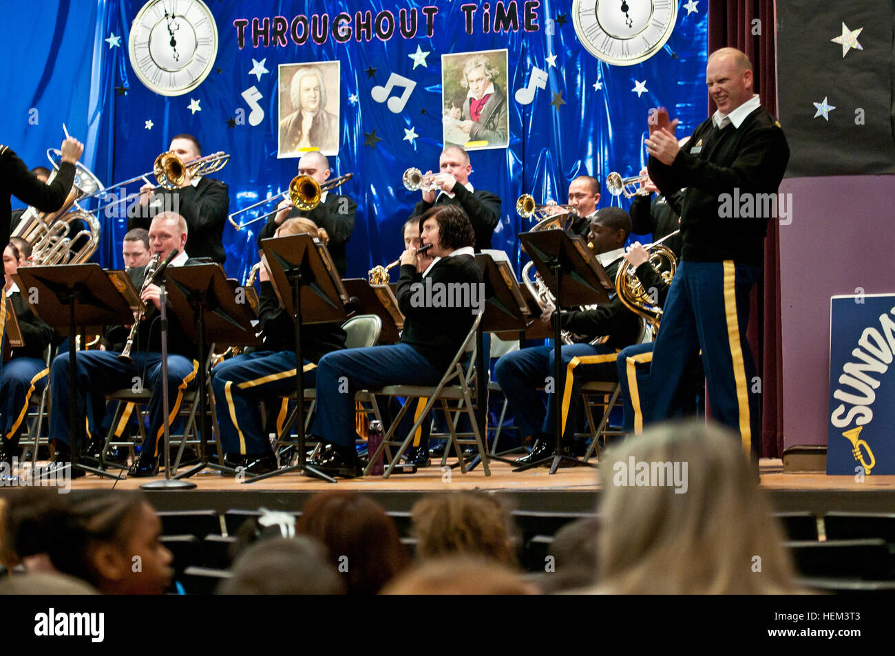Sgt. 1st Class Thomas Babbit (right), drummer for the 56th Army Band ...