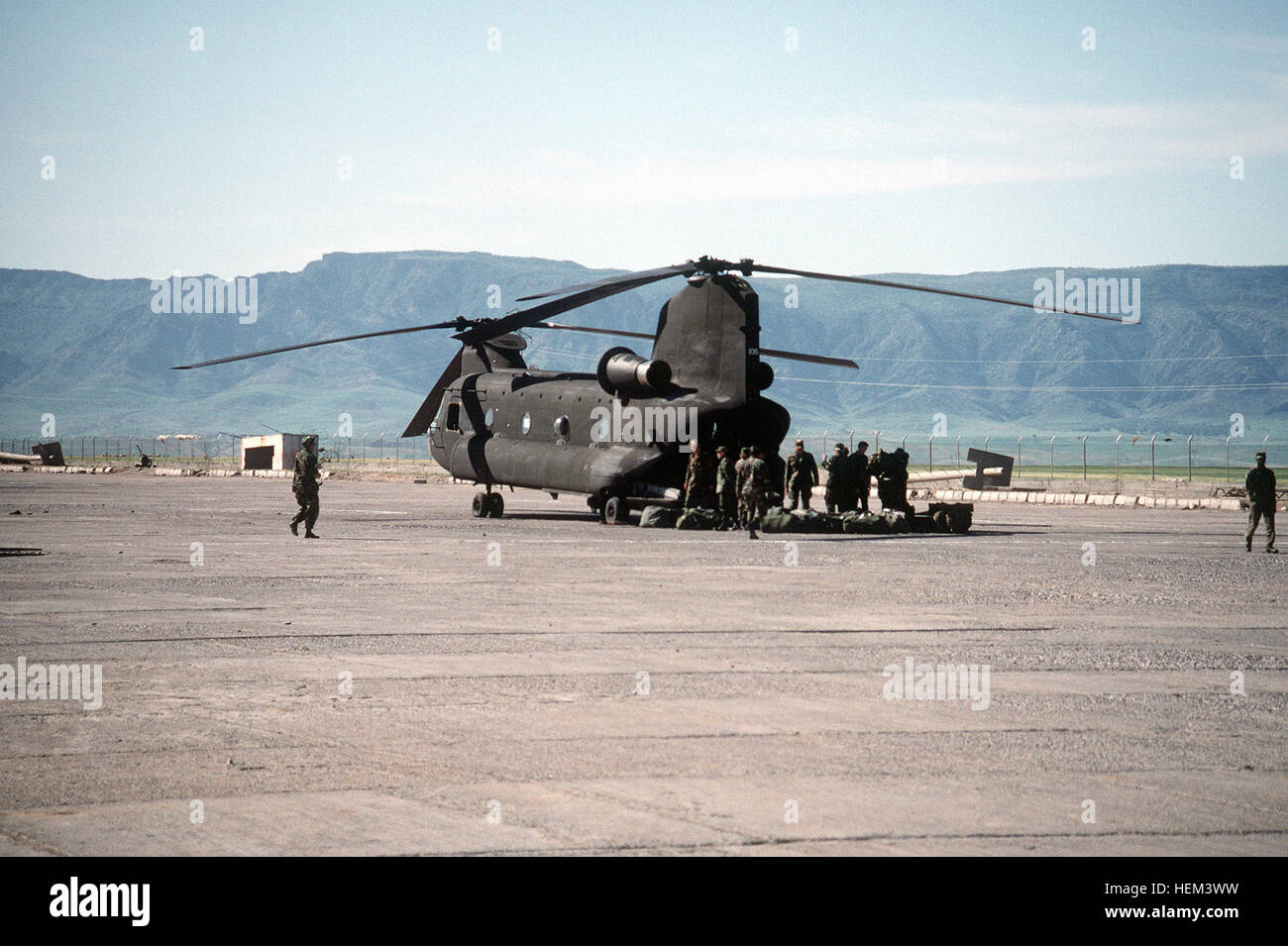 U.S. Army CH-47 Chinook helicopter transports troops during Operation ...