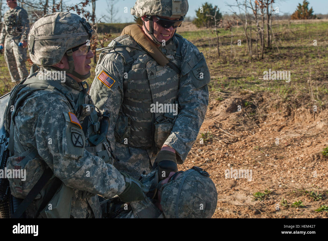Sgt. Jacob Thompson and Sgt. Zachary Fink transport wounded soldiers ...