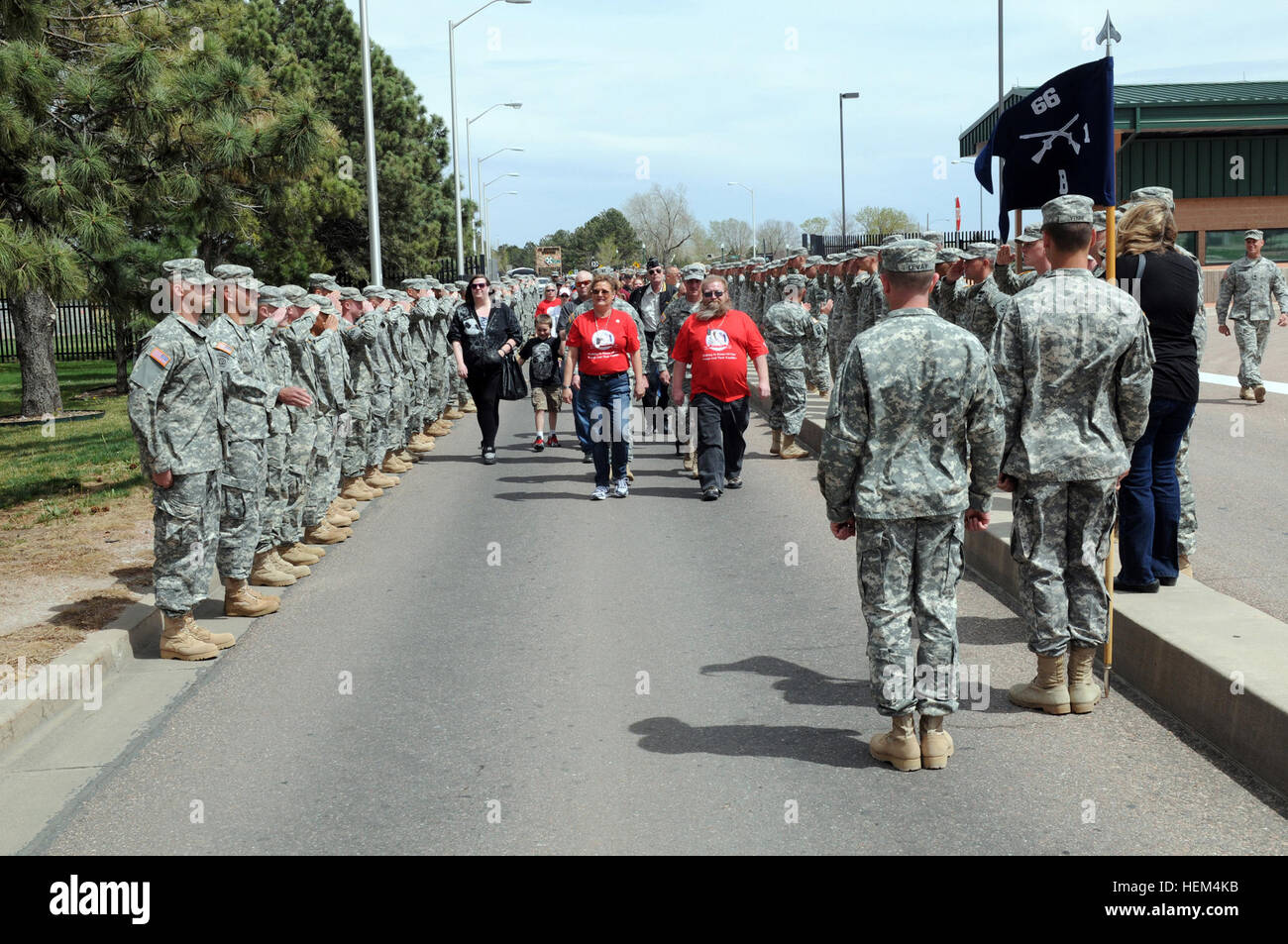 Soldiers of 1st Brigade Combat Team, 4th Infantry Division, salute ...
