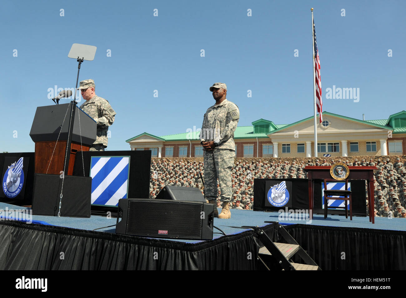 Maj. Gen. Robert "Abe" Abrams and Command Sgt. Maj. Edd Watson, the 3rd ...