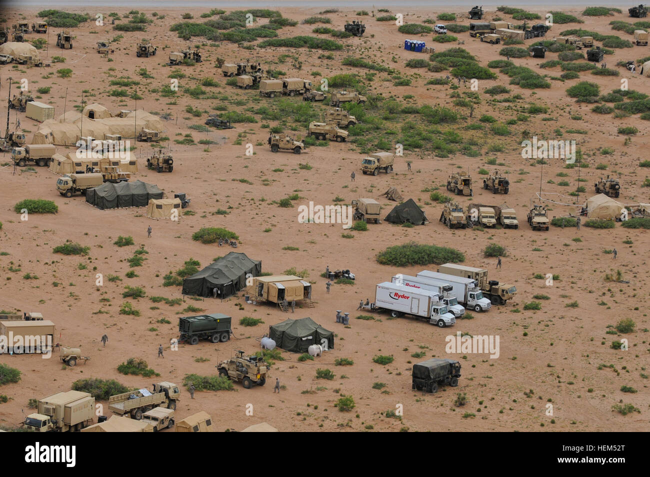 Pictured is an aerial view of a tactical assembly area where 2nd Heavy ...
