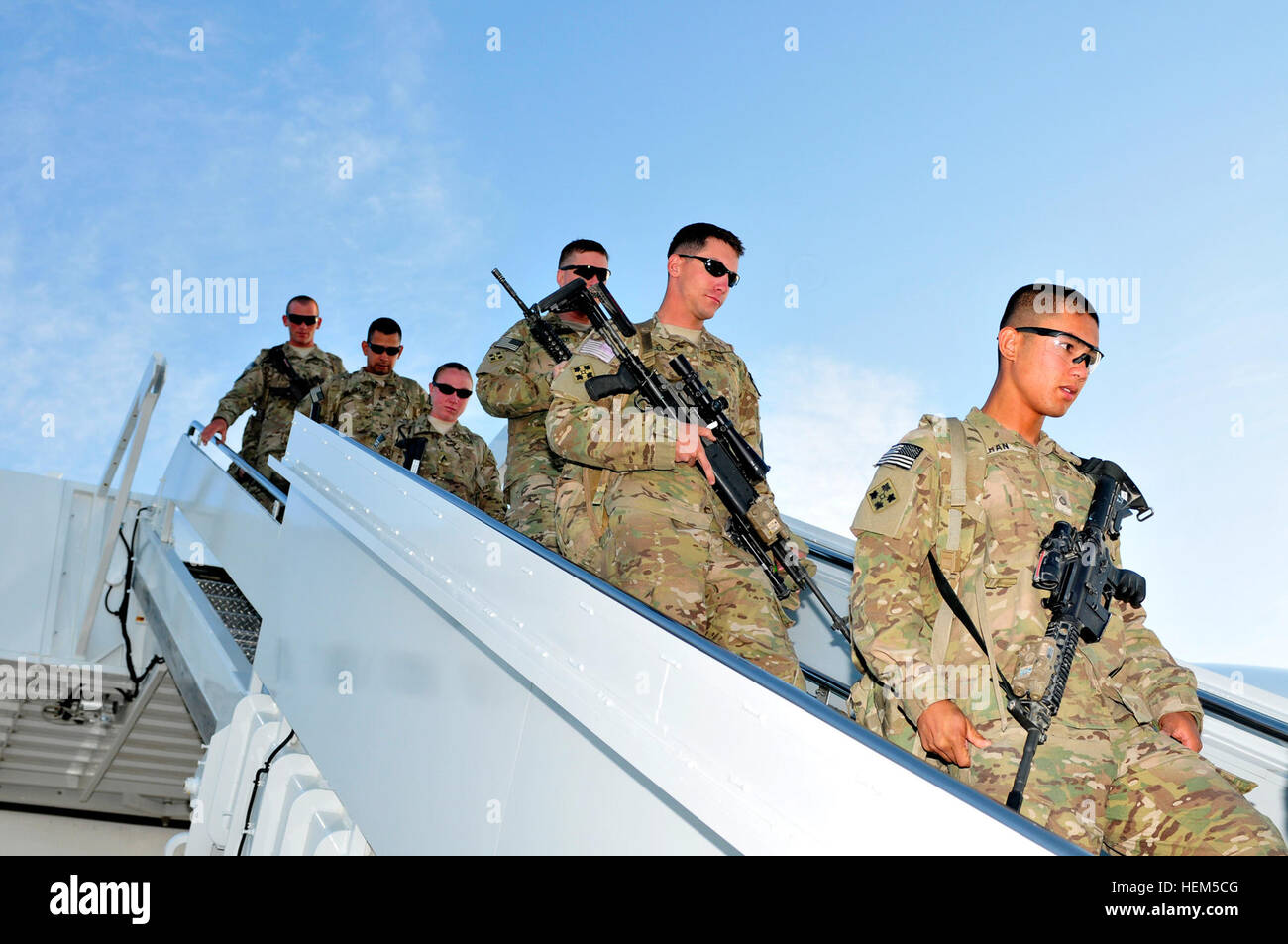 Soldiers of 2nd Brigade Combat Team, 4th Infantry Division, exit the ...