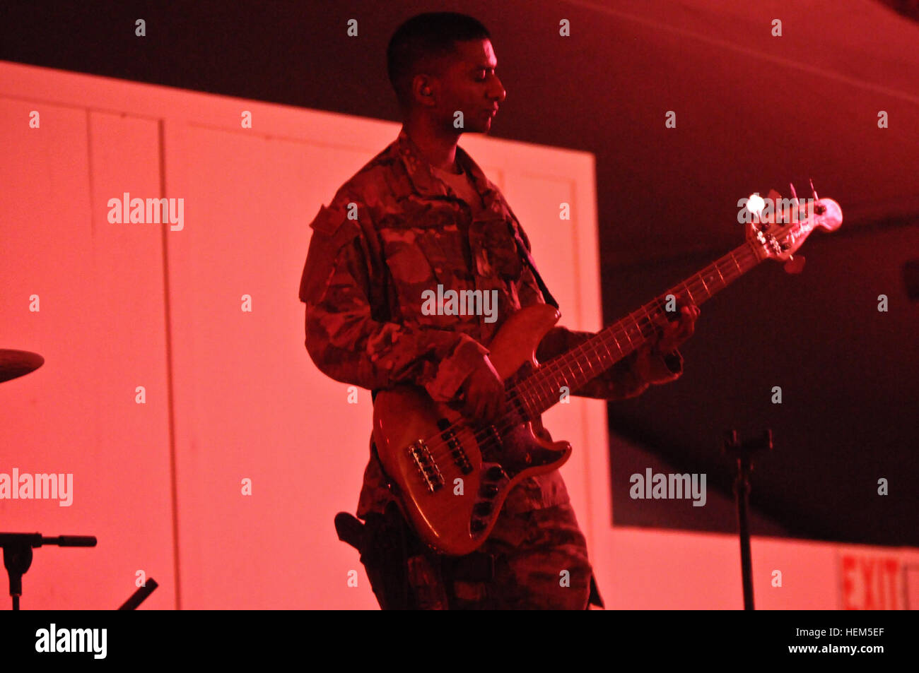 U.S. Air Force Airman 1st Class Ryan Persaud, a bass player for the U.S ...