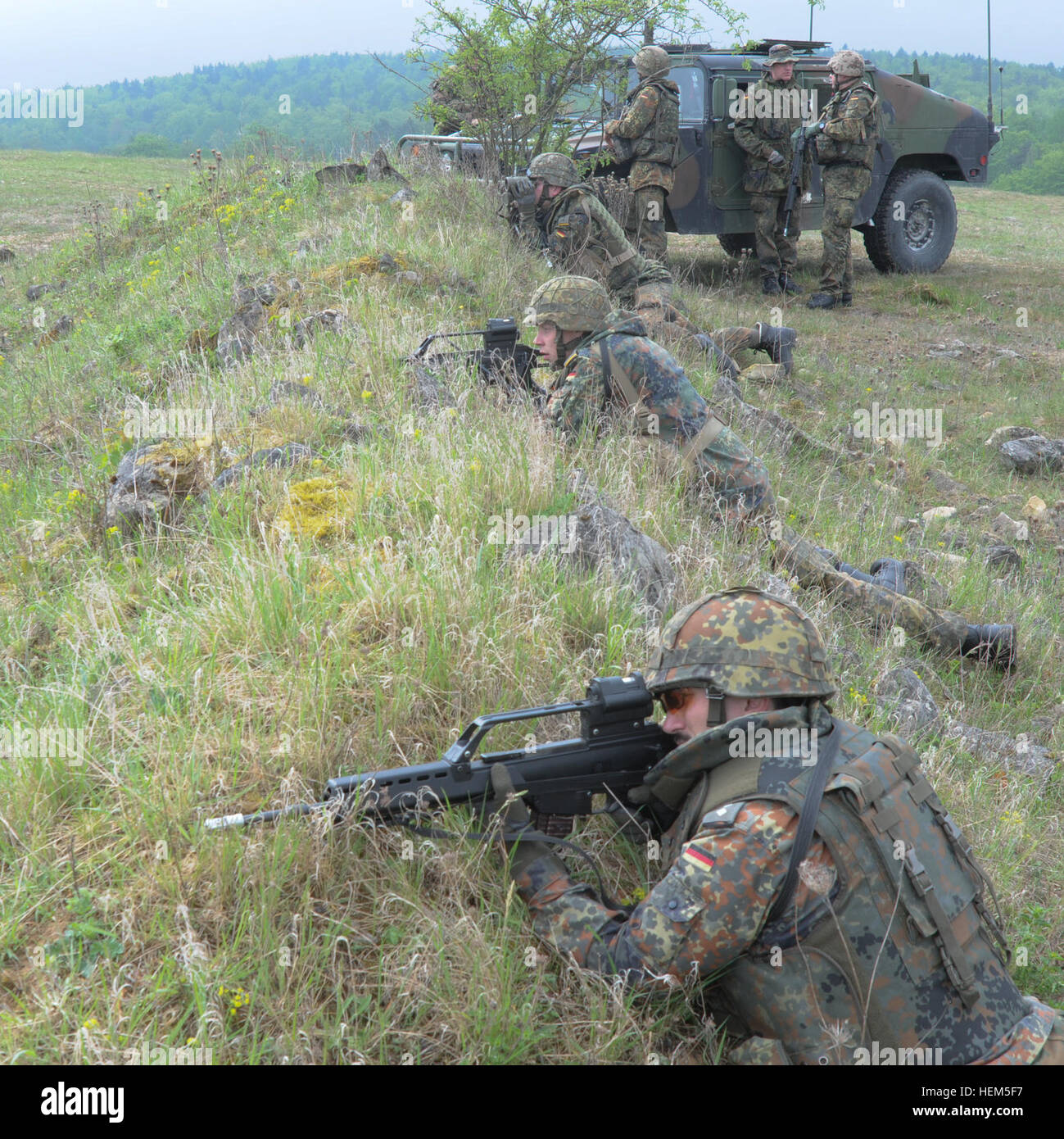 German army soldiers from Operational Mentor Liaison Team (OMLT) 9 pull ...