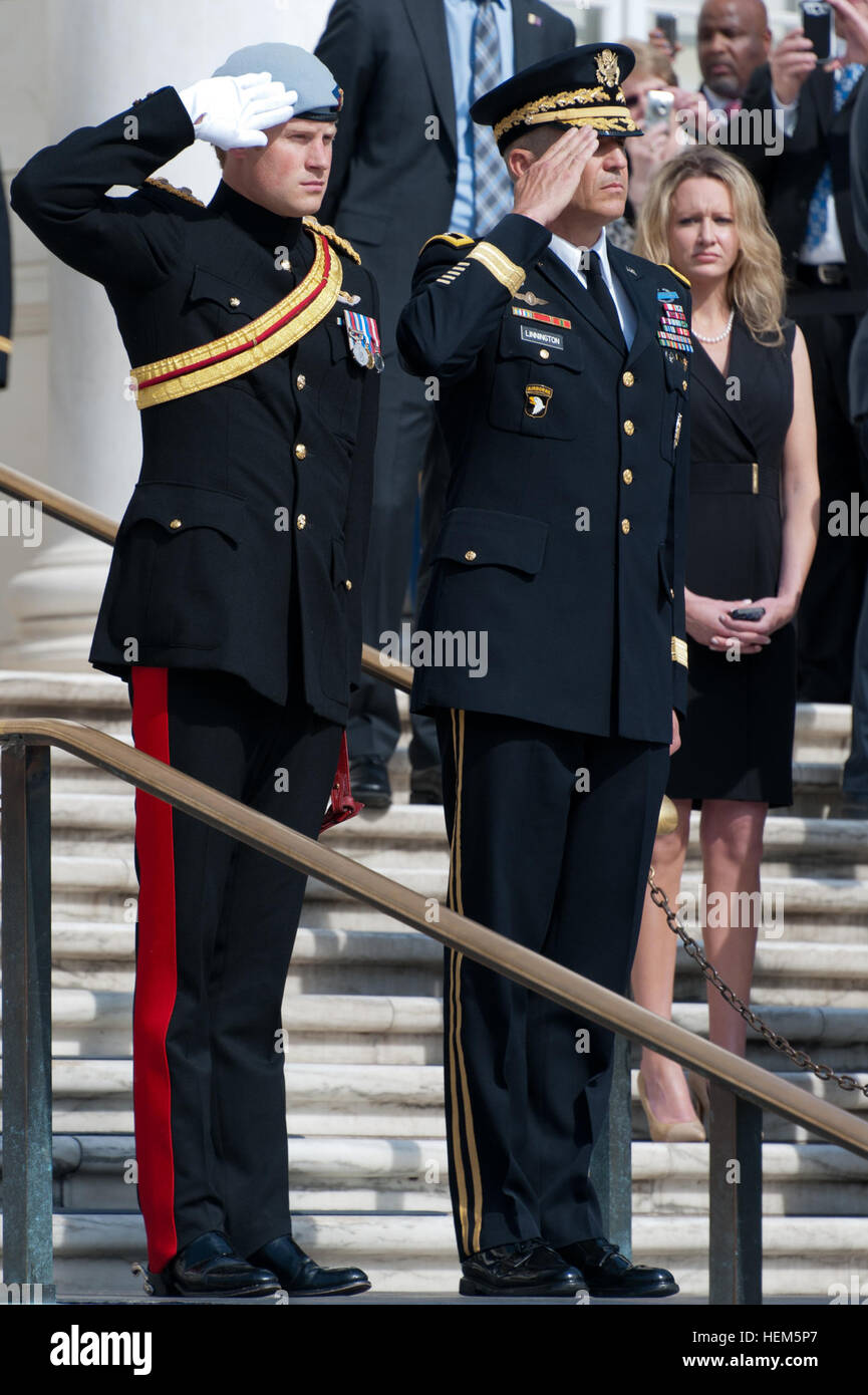 British Royal Army Captain (Prince) Harry Wales, and Maj. Gen. Michael ...