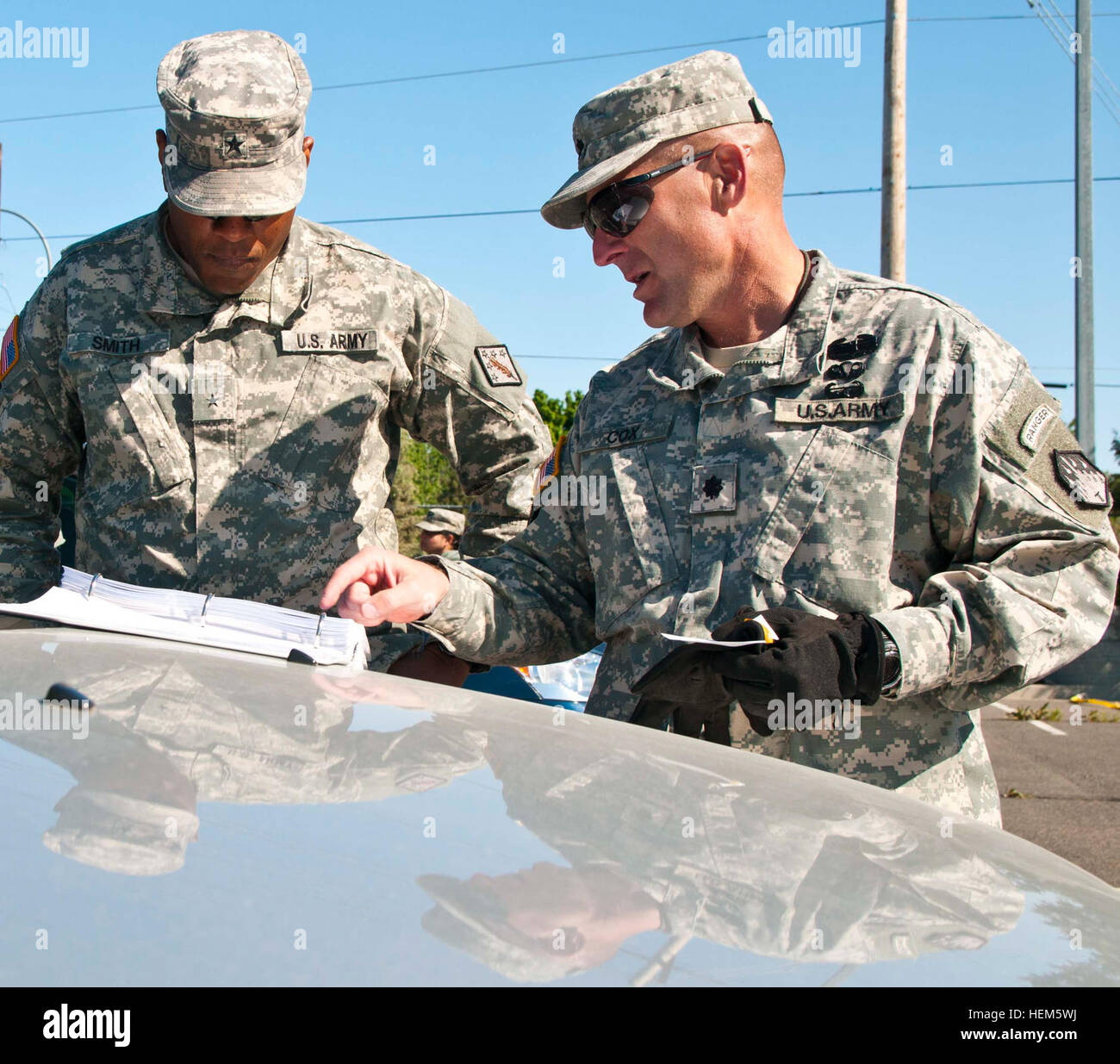 The 2nd Chemical Battalion commander Lt. Col. Christopher J. Cox briefs ...