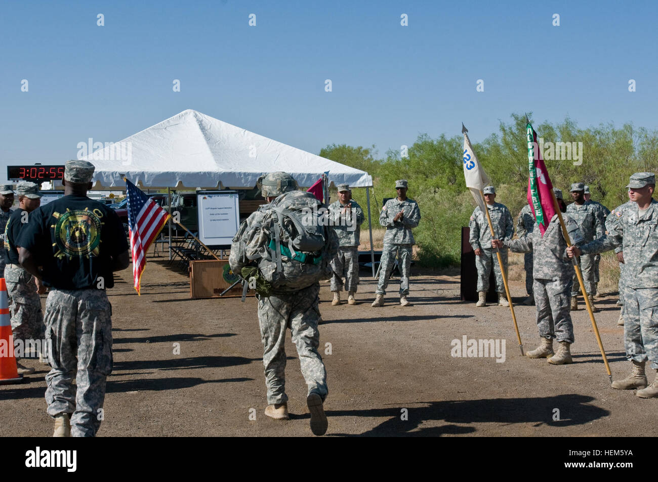 A 123rd Brigade Support Battalion soldier completes a 12-mile march ...