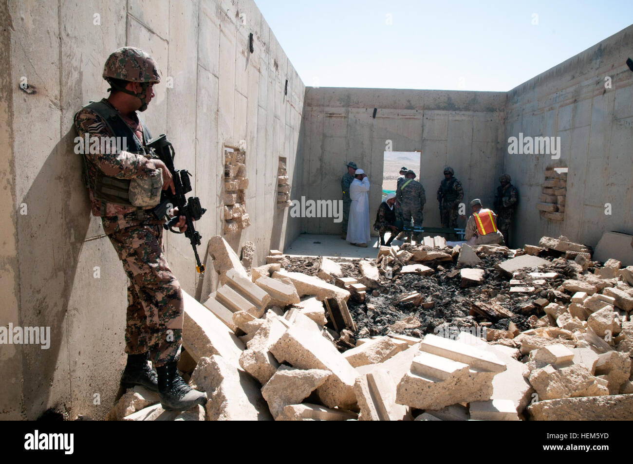 A soldier from the 9th Prince Muhammad Battalion pulls security as his ...