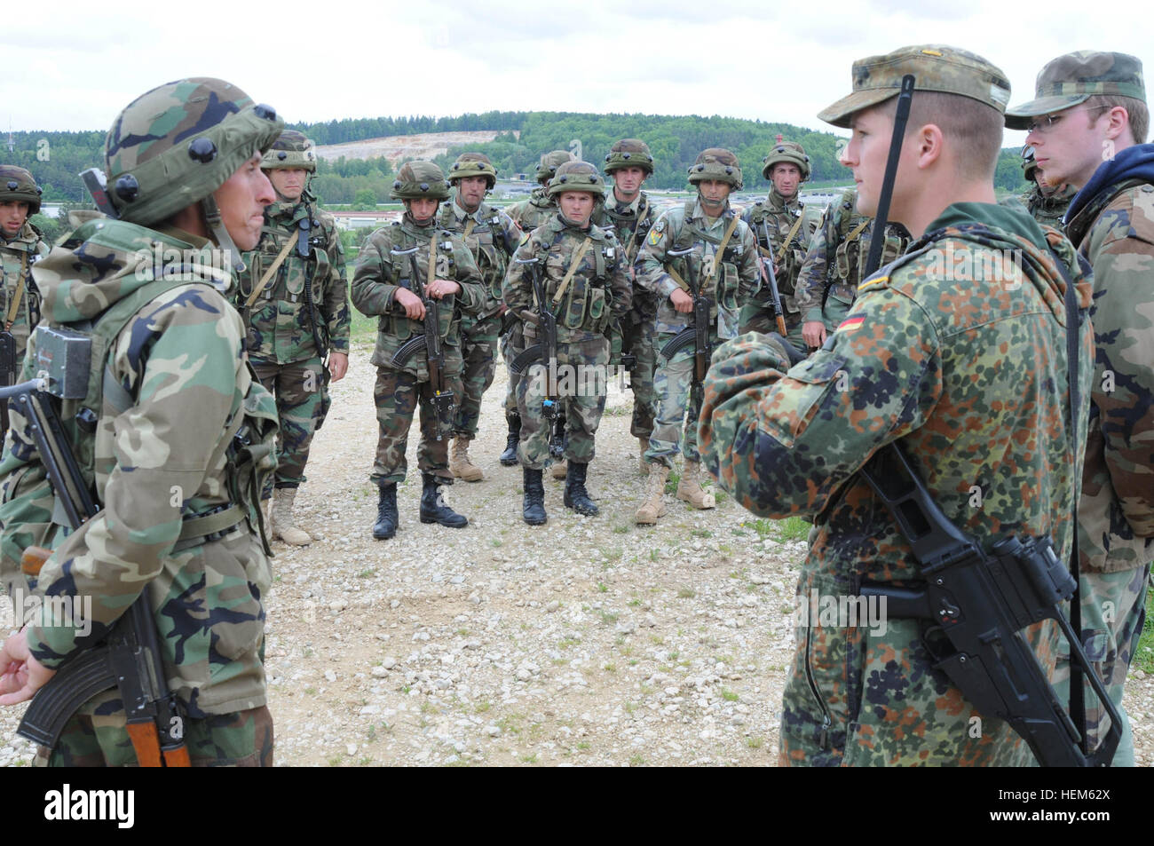 A German soldier from Operational Mentor Liaison Team (OMLT) gives an ...