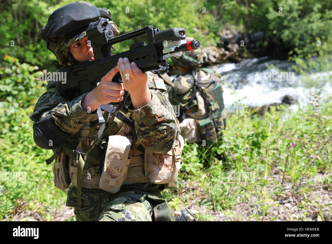 A Croatian soldier from 1st Platoon, 1st Company, Tiger Battalion ...