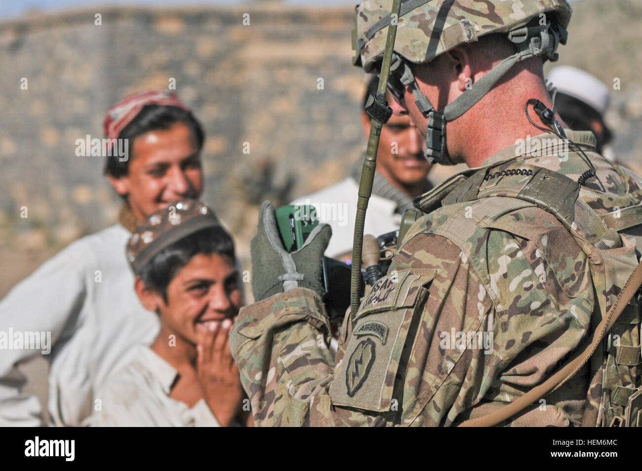 U.S. Army Blackfoot Company soldiers conduct a security patrol in ...