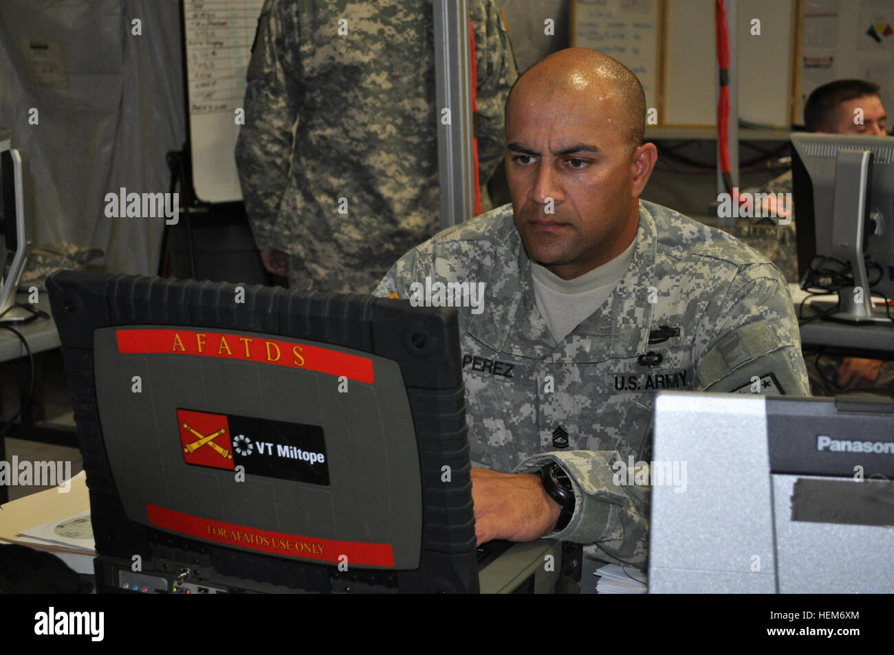 U.S. Army fire support personnel established communications on the ...