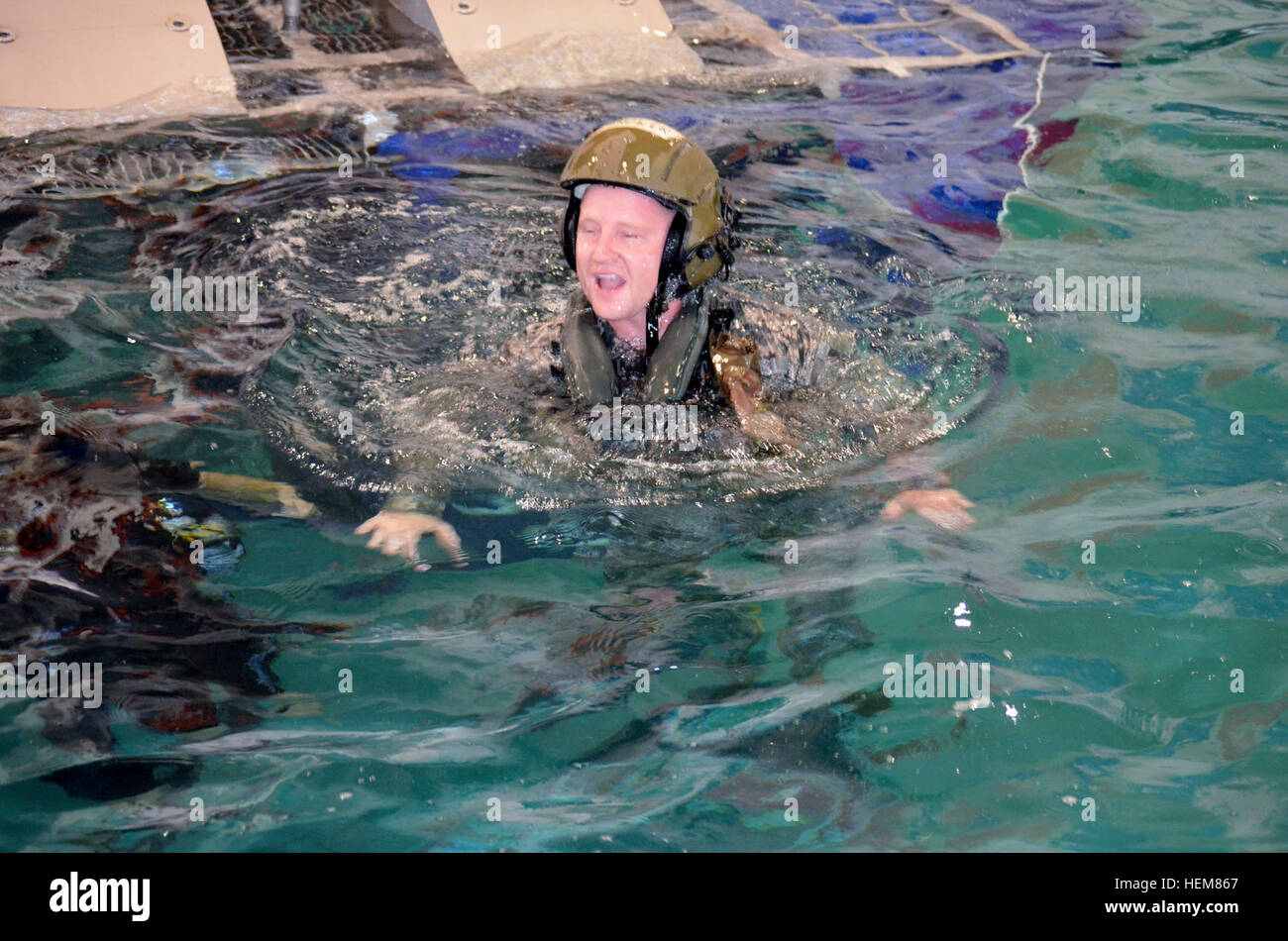 Chief Warrant Officer Charlie Brower emerges from the modular Egress ...