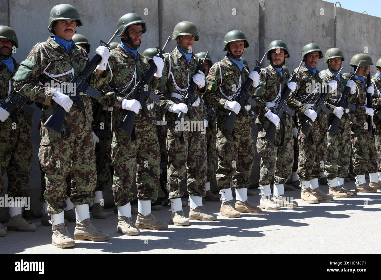 An Afghan National Army (ANA) honor guard, assigned to the 203rd Corps ...