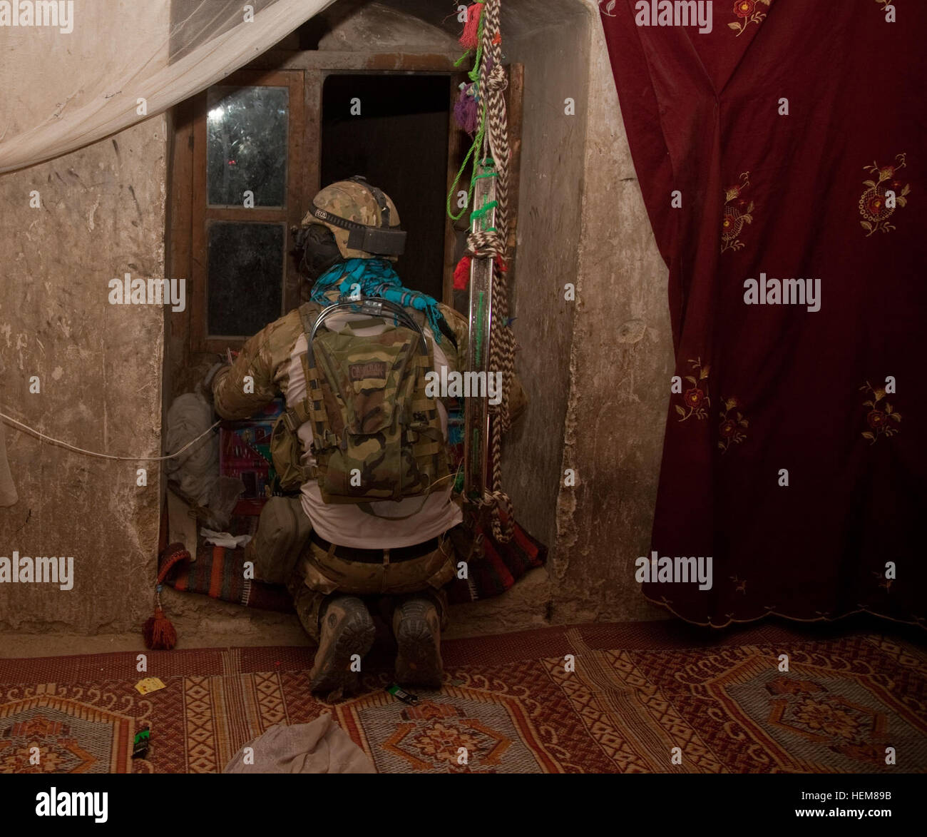 An Afghan and coalition security force uncovered a Taliban weapons ...