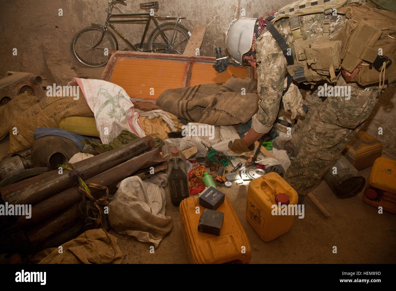 An Afghan and coalition security force uncovered a Taliban weapons ...